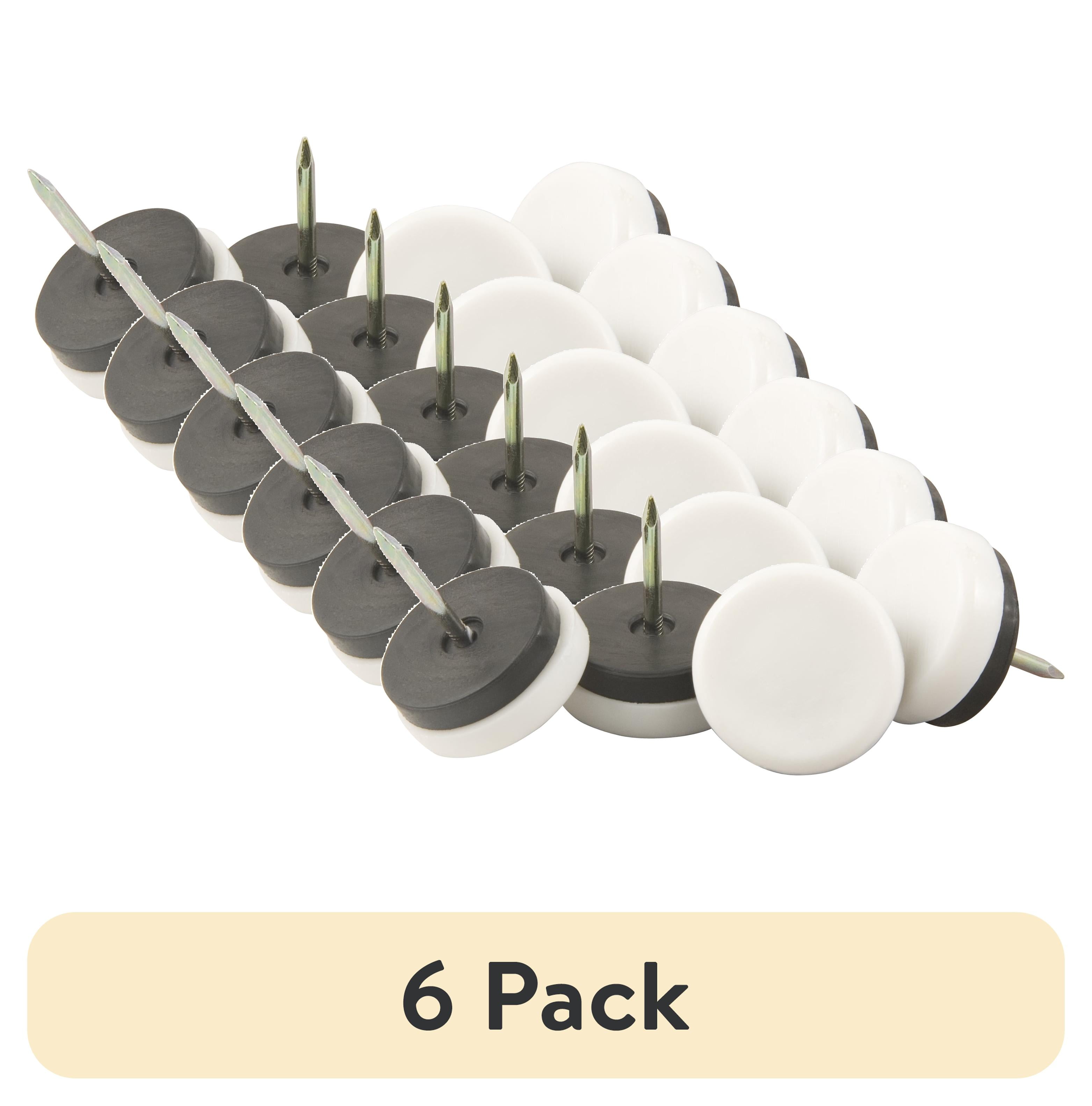 (6 pack) Super Sliders 1-1/16" Round Nail on Furniture Glides Plastic ...