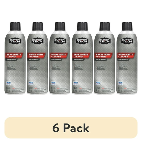 (6 pack) Super Tech Non-Chlorinated Brake Parts Cleaner, 14.5 oz ...