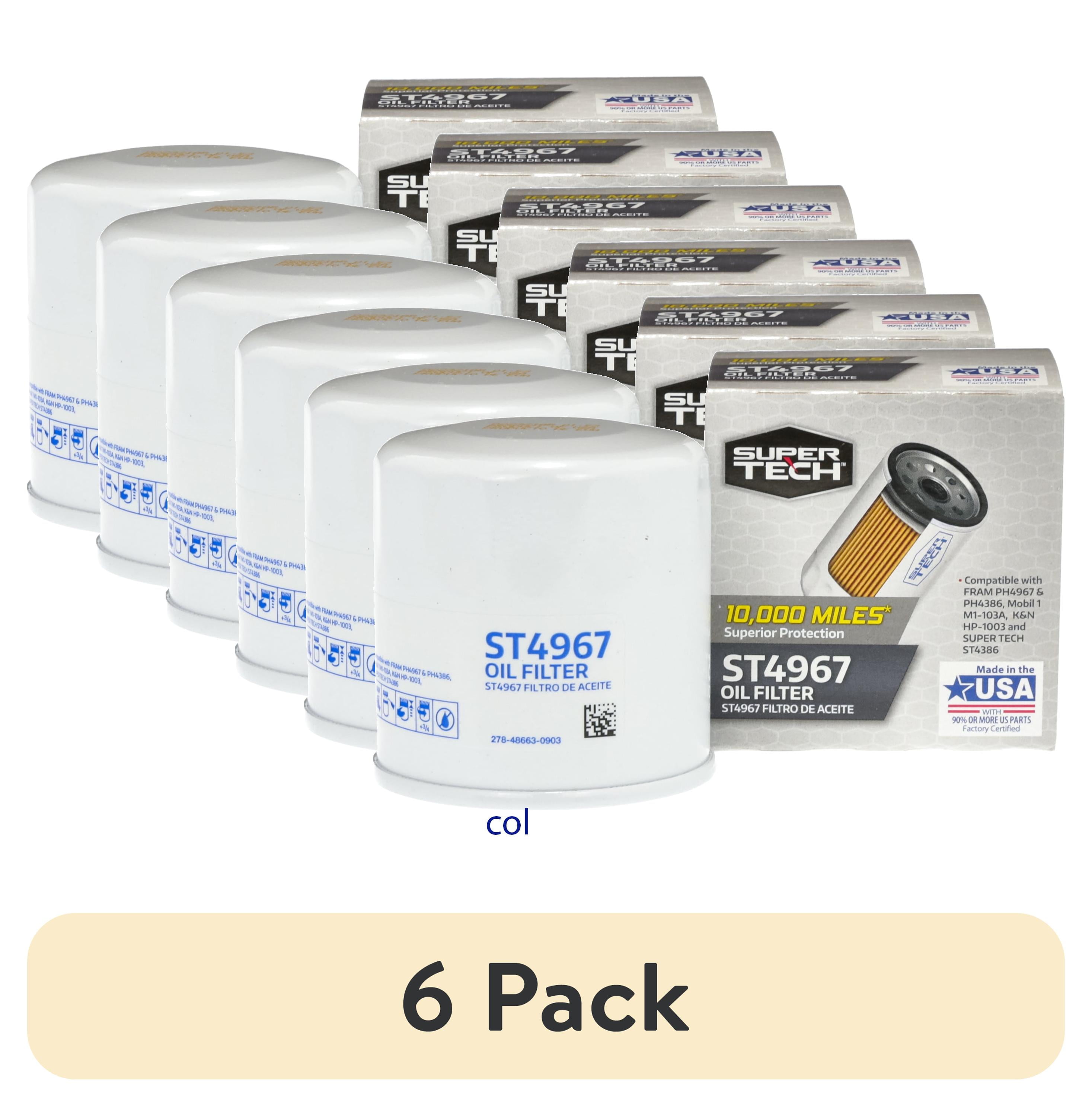 (6 pack) SuperTech ST4967 10K mile Spin-on Oil Filter, , for Daihatsu, Lexus and Toyota Fits ...