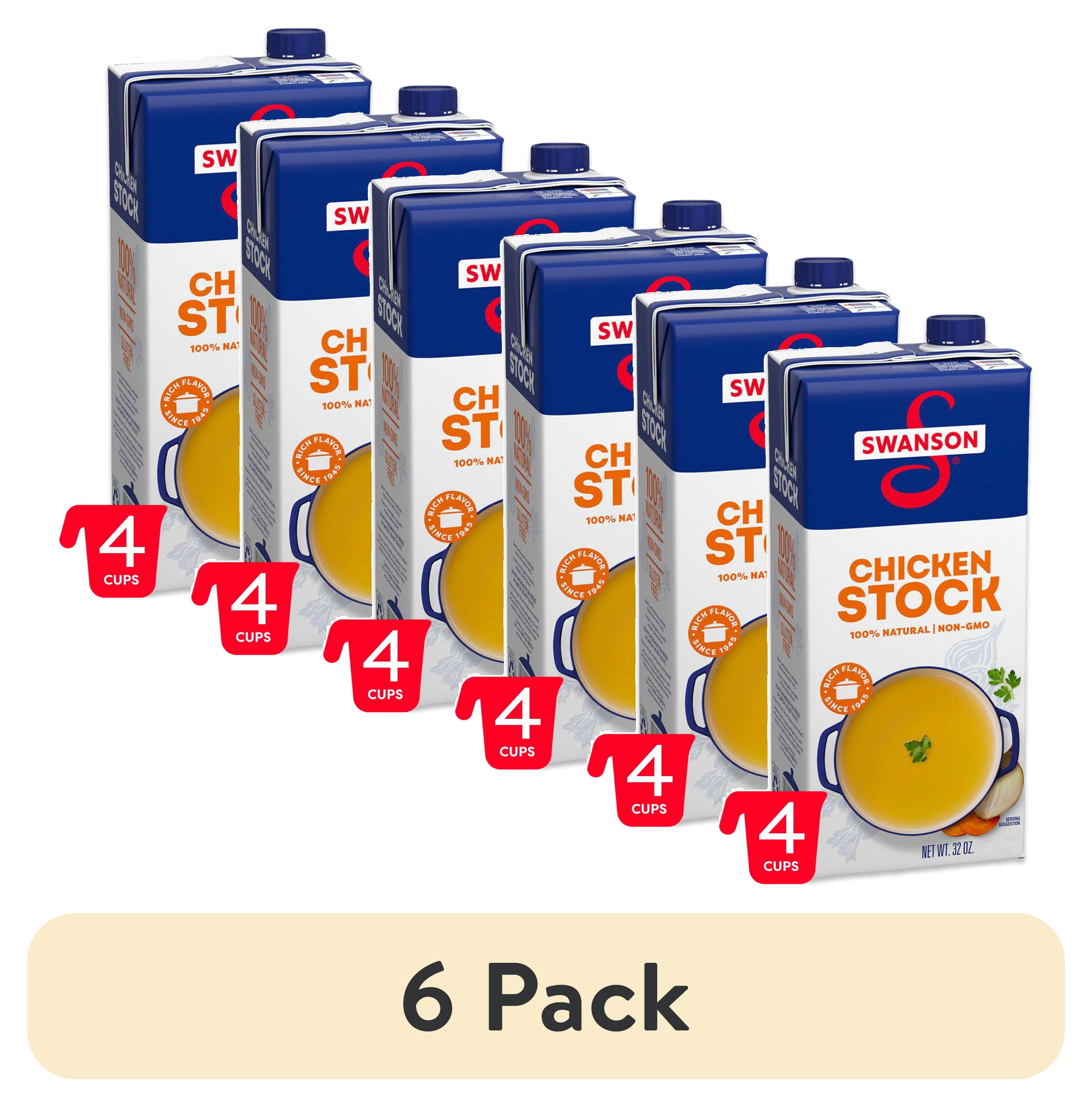 (6 pack) Swanson 100% Natural Chicken Stock, 32 oz Carton - Walmart.com