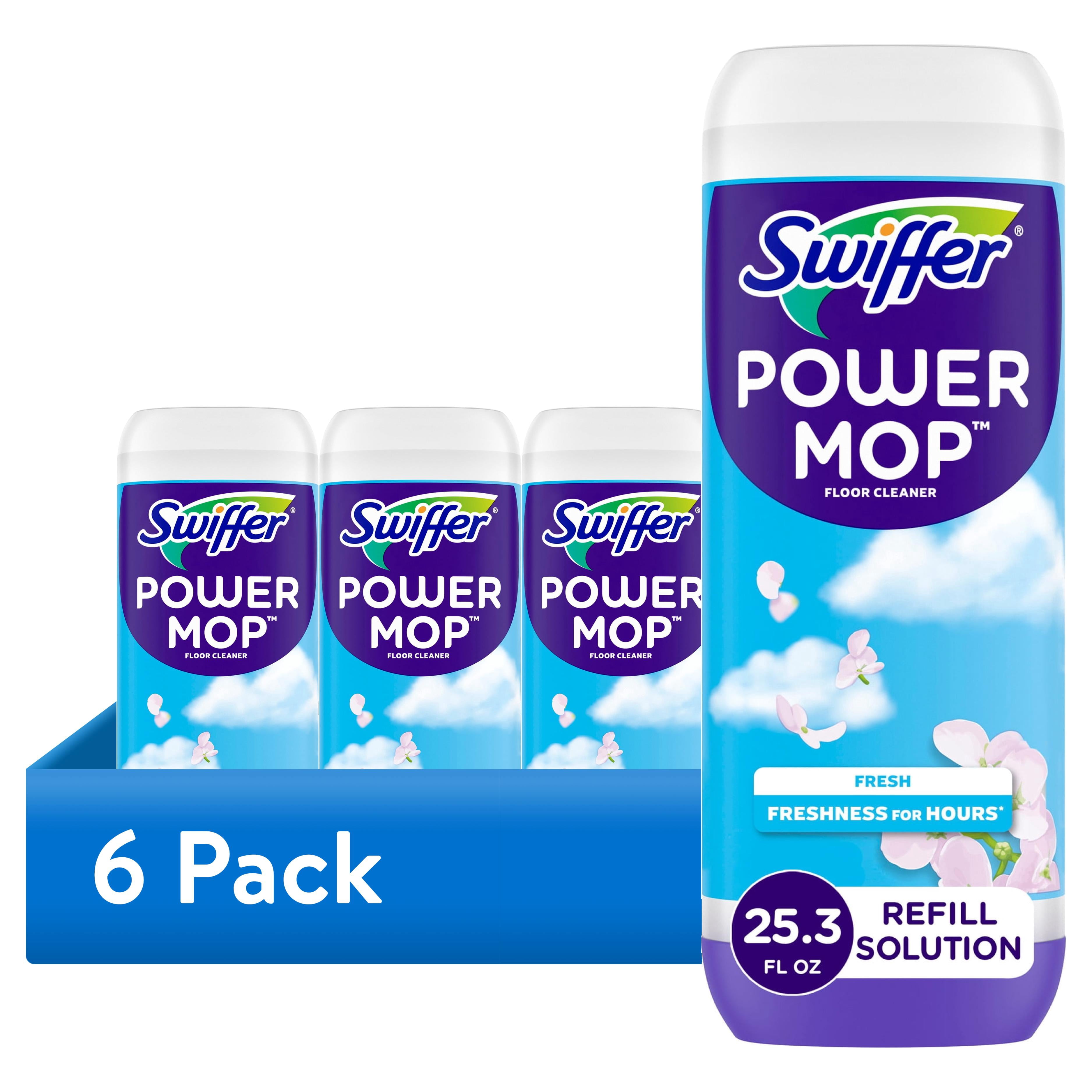 (6 pack) Swiffer Power Mop Refill Solution, Tile, Vinyl, Laminate, Wood ...