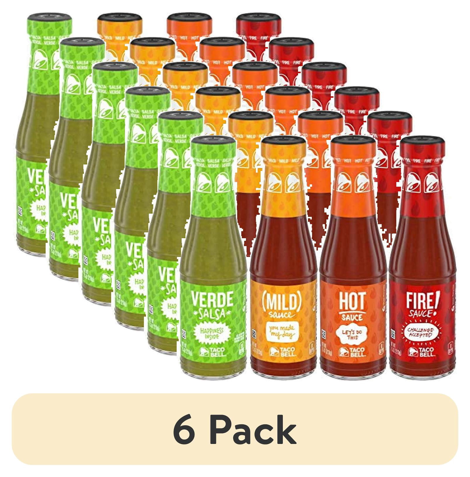 (6 pack) Taco Bell Variety Hot Sauce, Mild, Verde, Hot and Fire, 7.5 ...
