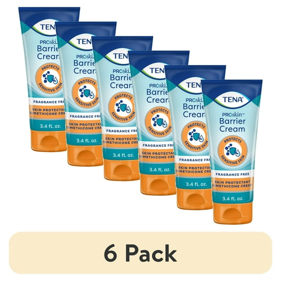 (6 pack) Tena ProSkin Barrier Cream for Incontinence, Fragrance Free, 3 ...