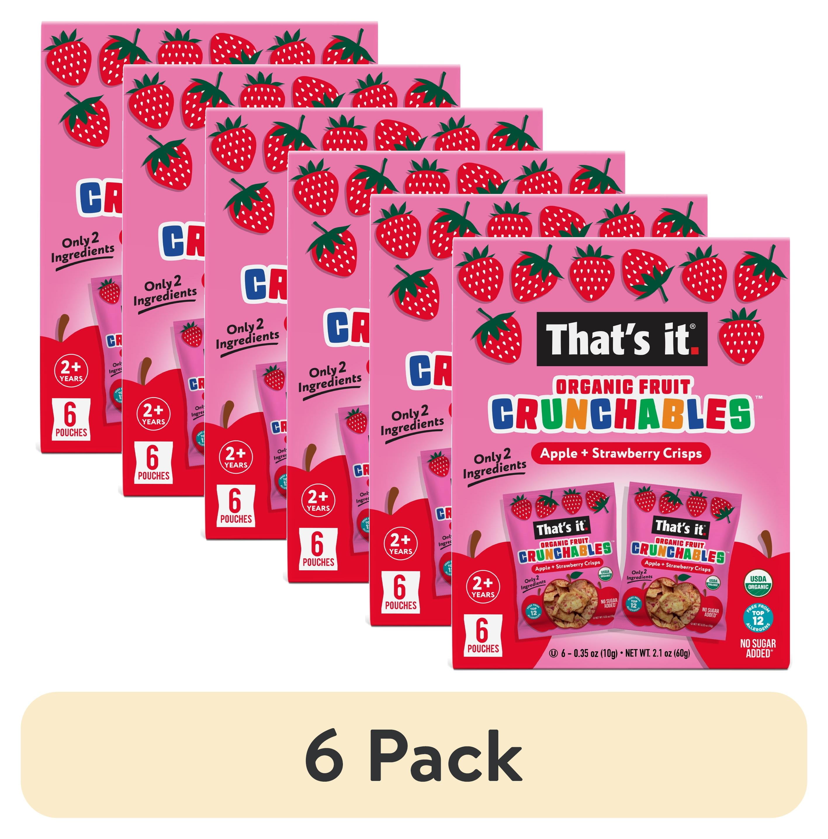 (6 pack) That's It. Crispy, Gluten-Free, Organic Apple + Strawberry ...