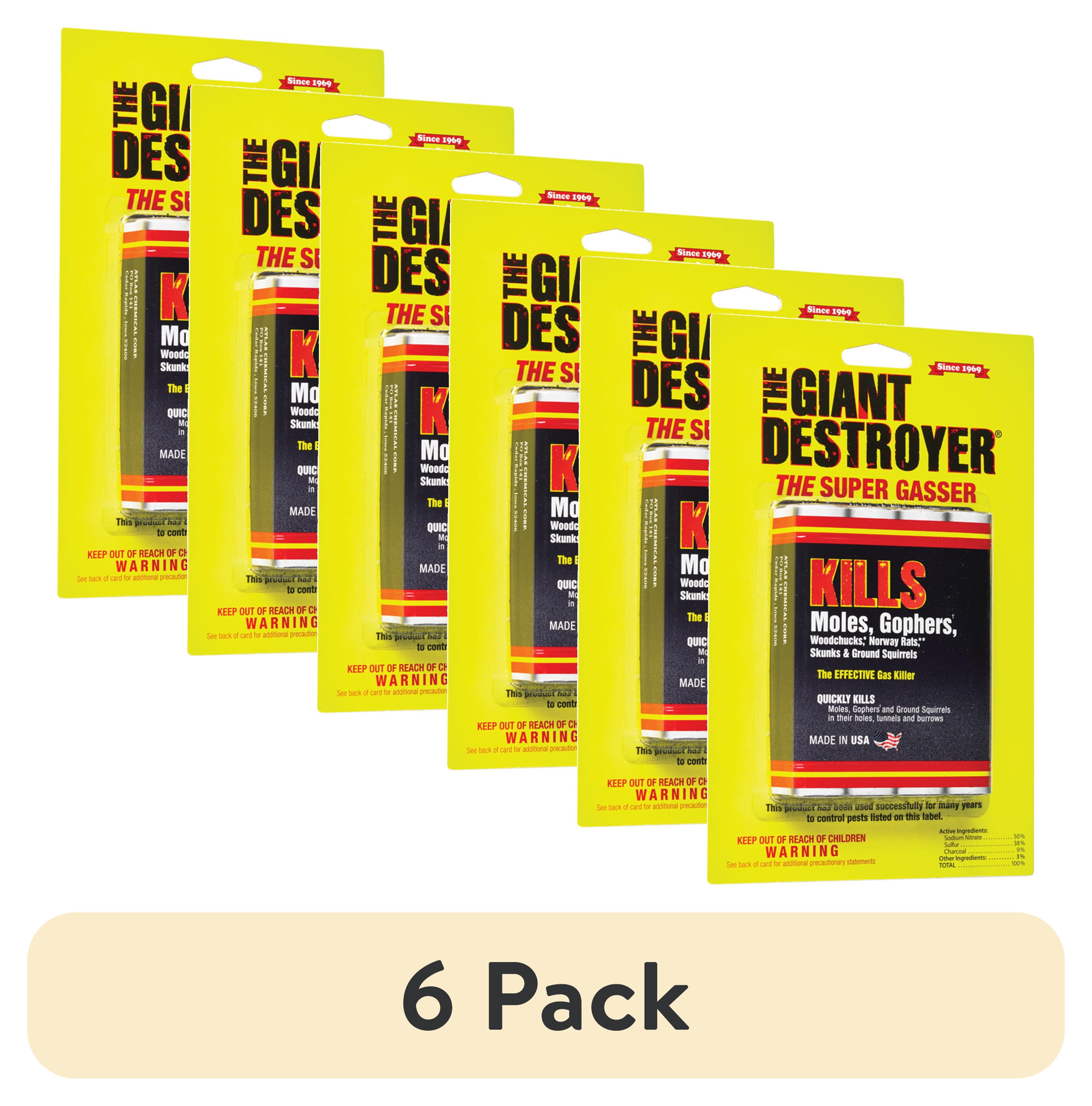 (6 pack) The Giant Destroyer Gas Moles Gophers Woodchucks Norway Rats ...