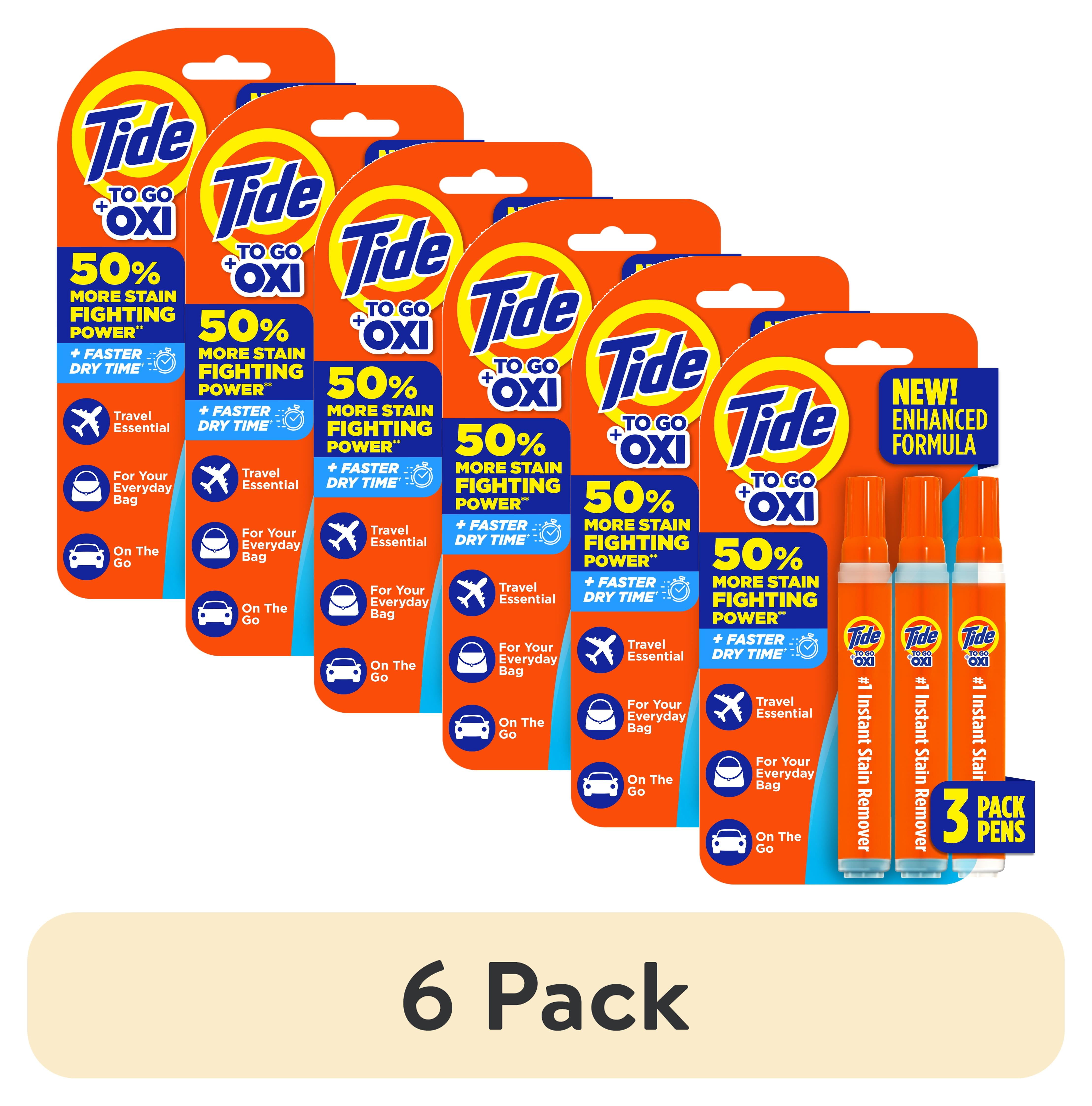 (6 pack) Tide To Go Instant Laundry Stain Remover Pen and Spot Cleaner, Travel Size Stain Sticks ...