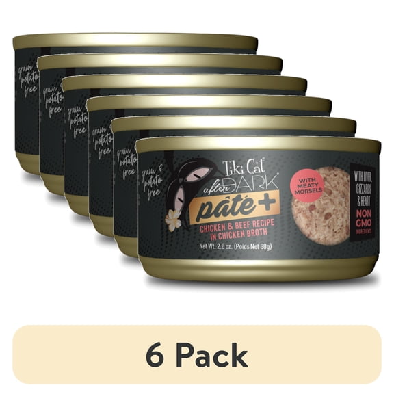 (2 pack) Tiki Cat After Dark Pate Wet Cat Food, Variety Pack, 3 oz. Can ...