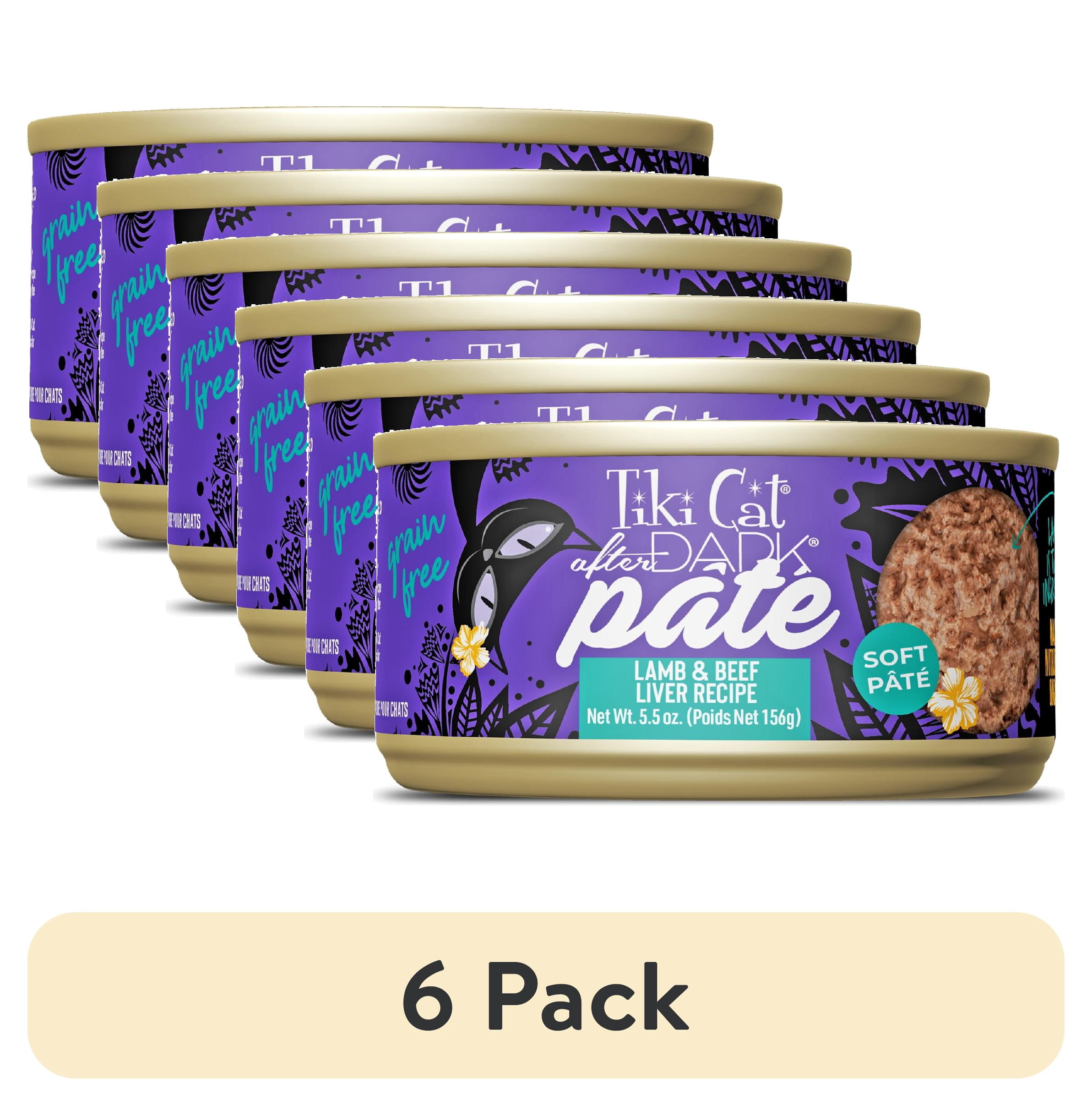 (6 pack) Tiki Cat After Dark Soft Pate Wet Cat Food, Lamb & Beef Liver ...