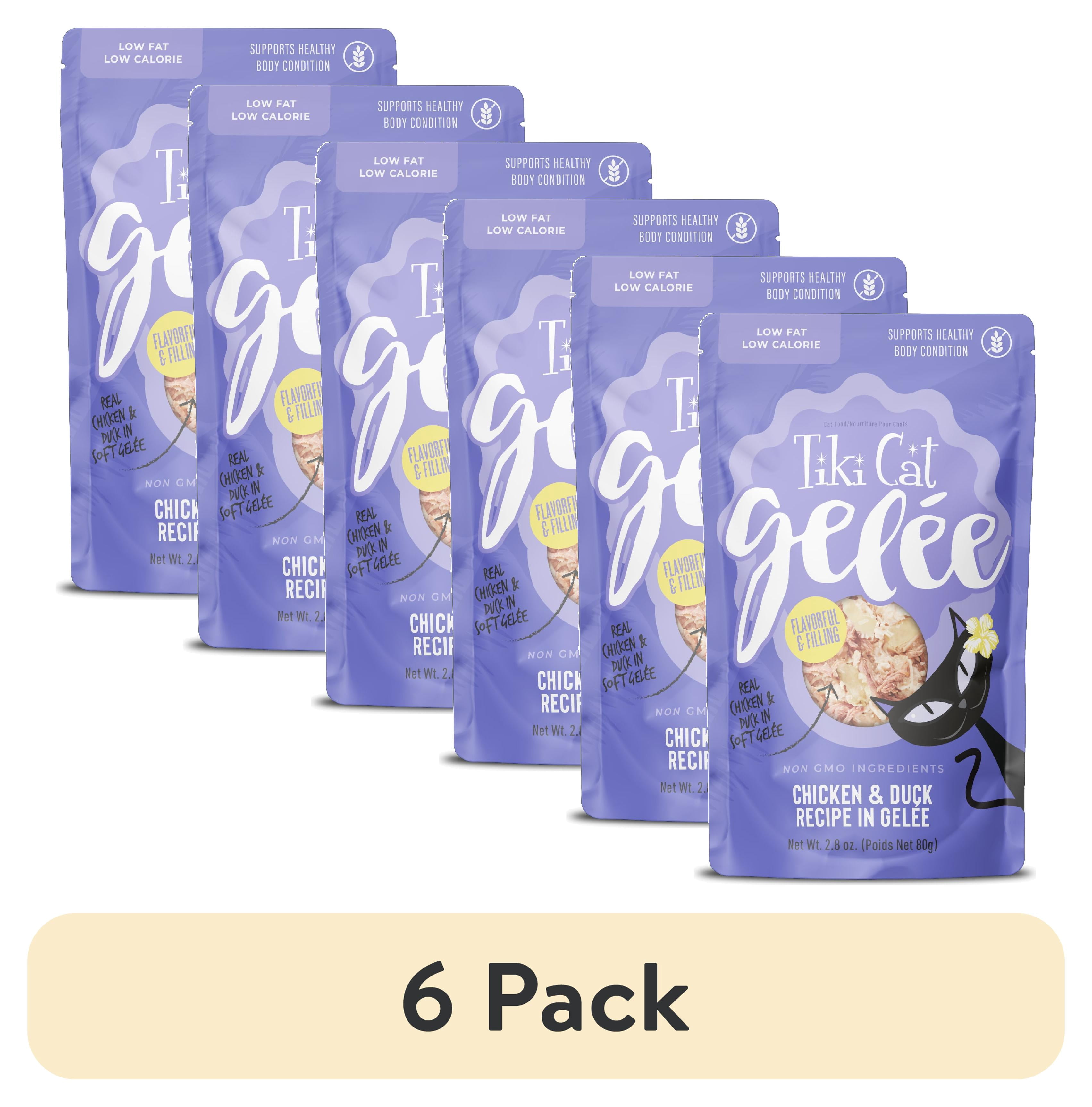 (6 pack) Tiki Cat Gelee Wet Cat Food, Chicken & Duck, 2.8 oz. Pouch ...