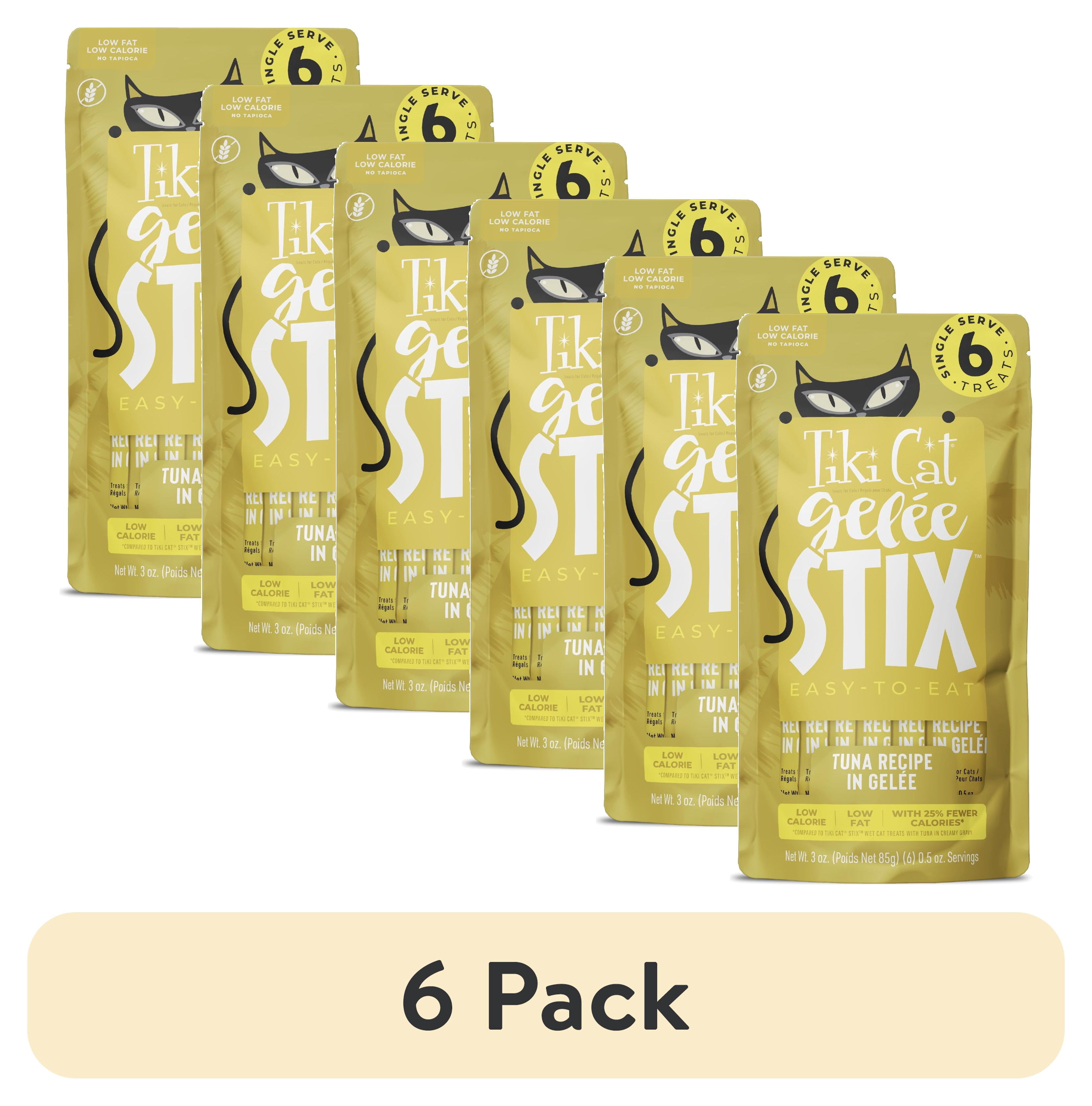 (6 pack) Tiki Cat Stix Gelee Wet Cat Treats, Tuna, 3 oz. Pouch ...