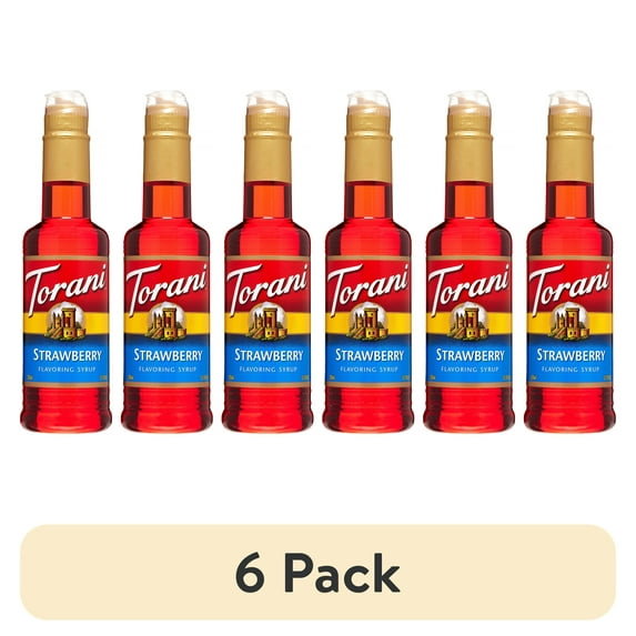 (6 pack) Torani Strawberry Flavoring Syrup, 12.7 FL OZ - Walmart.com