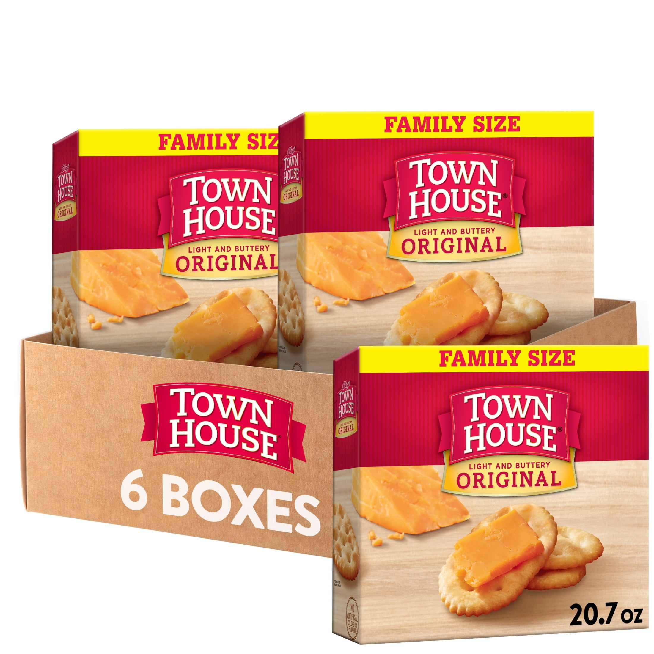 (6 pack) Town House Original Oven Baked Crackers, Salty Snacks, 20.7 oz ...