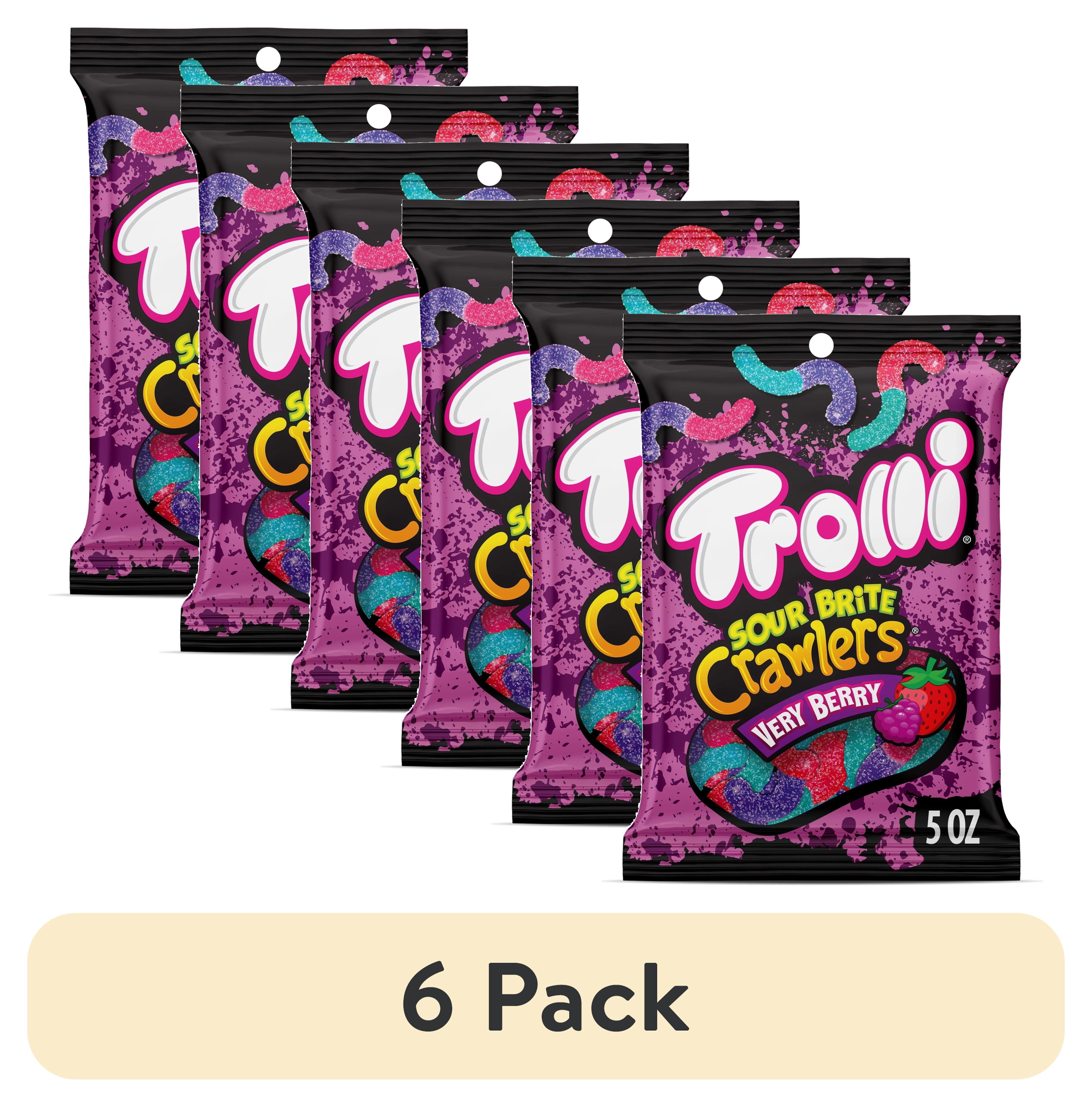 (6 pack) Trolli Sour Brite Crawlers, Candy, Very Berry, Sweet and Sour ...