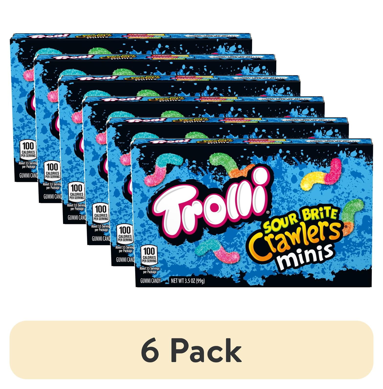 (6 pack) Trolli Sour Brite Crawlers Mini Gummy Candies, 3.5 oz Box ...