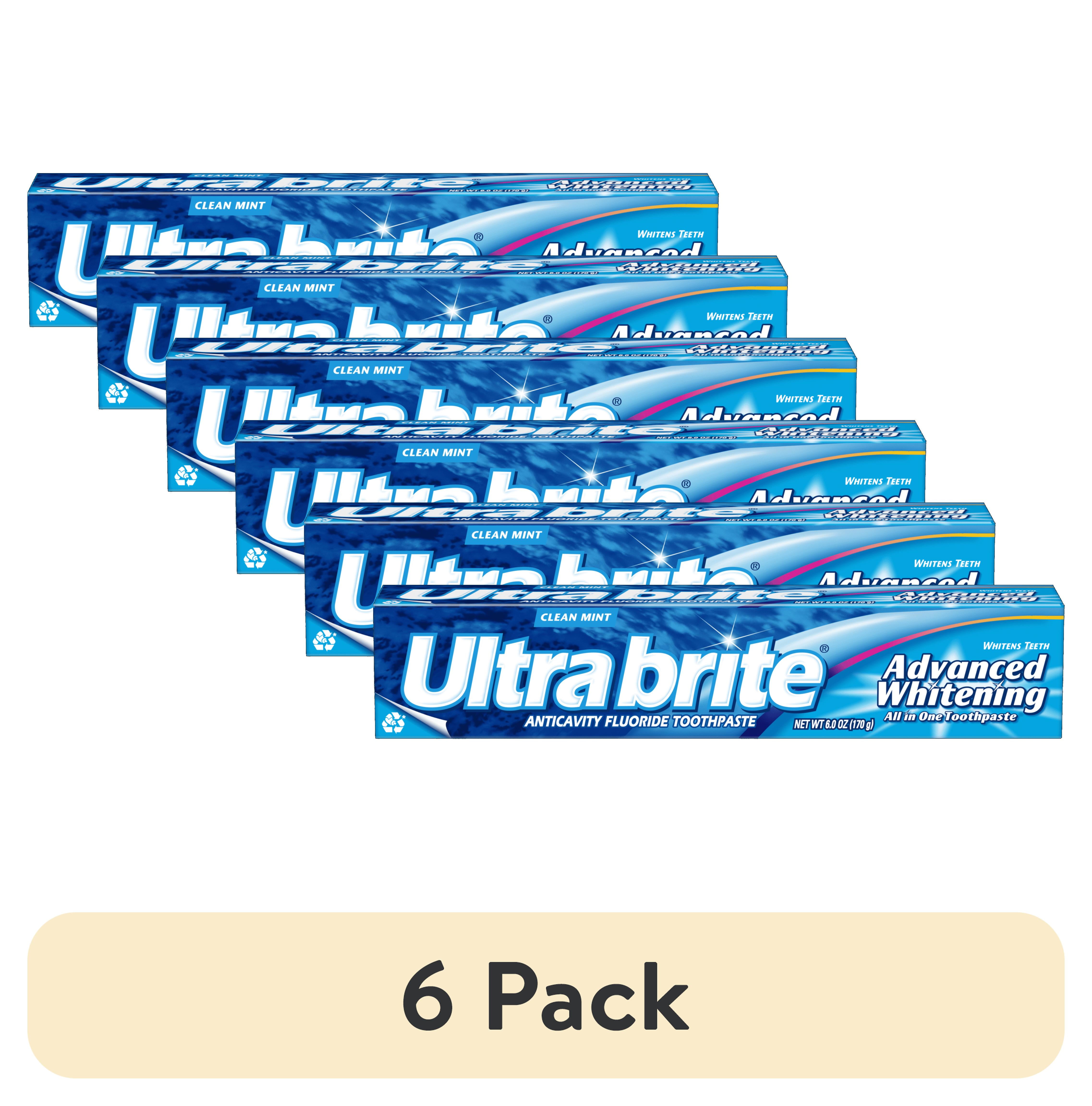 (6 pack) Ultra Brite Advanced Whitening Toothpaste, Clean Mint, 6 oz ...
