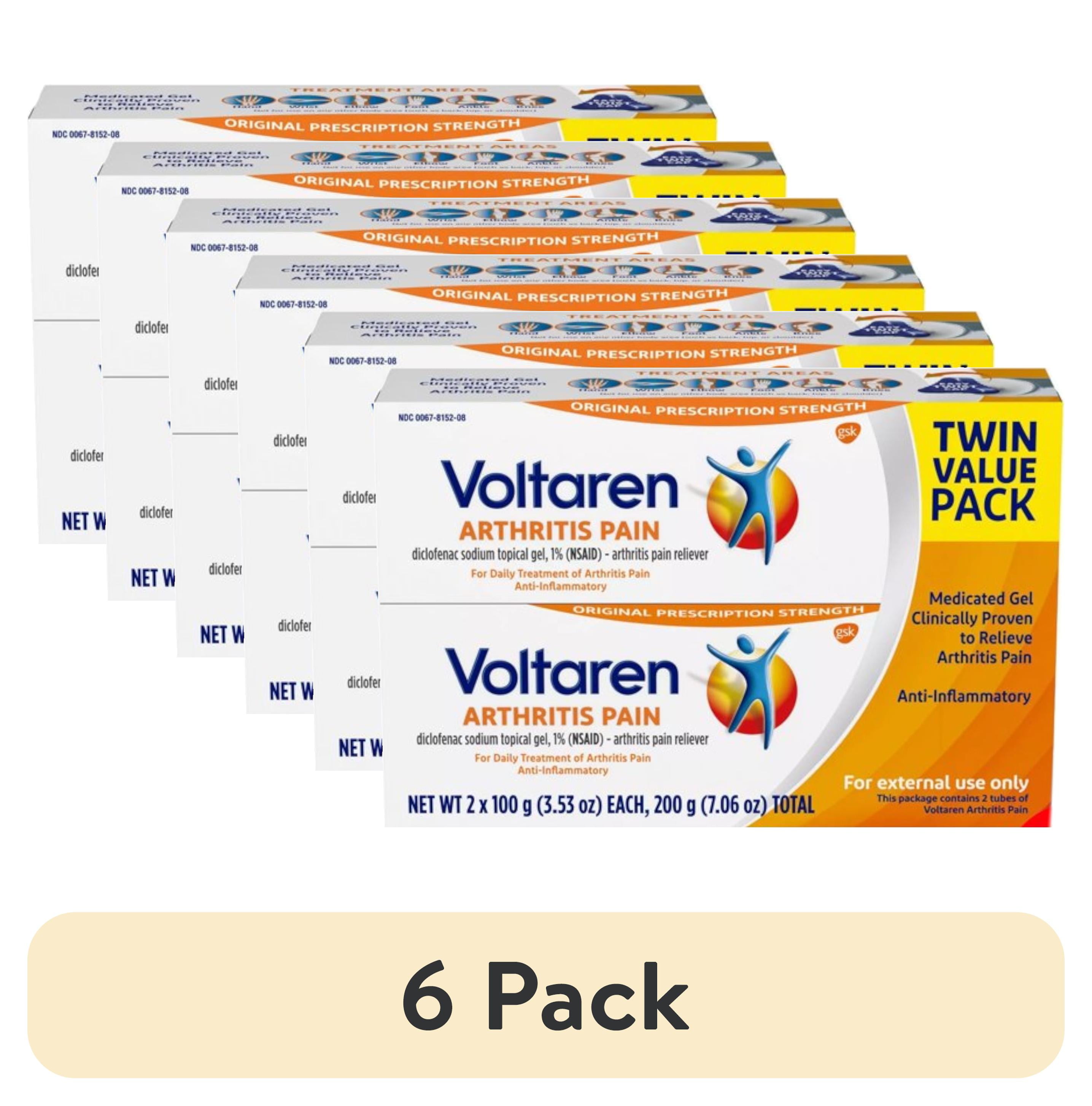 (6 pack) Voltaren Arthritis Pain Relief Gel, Diclofenac Sodium 1% ...