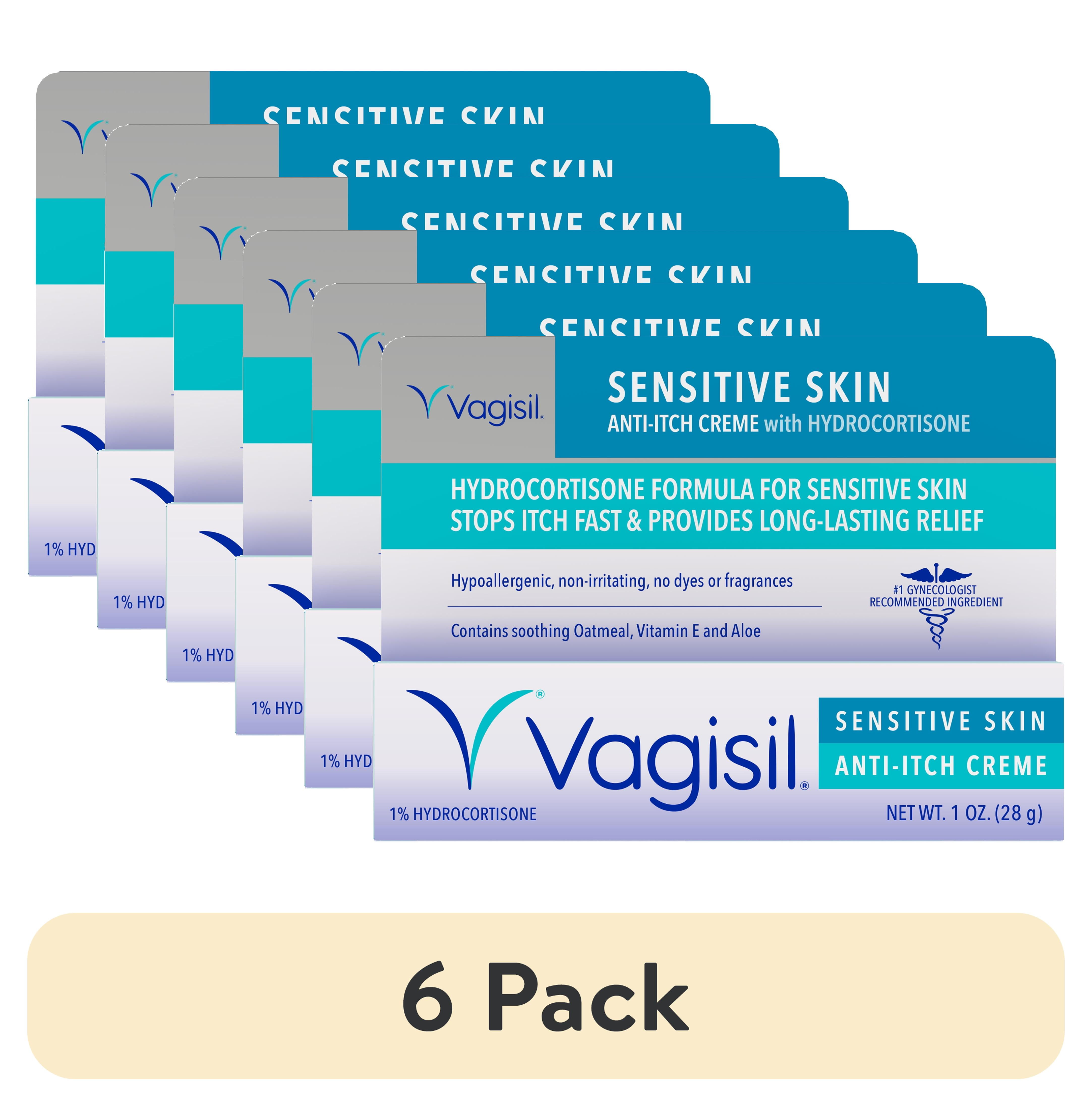 (6 pack) Vagisil Sensitive Skin Anti-Itch Cream for Women, with ...