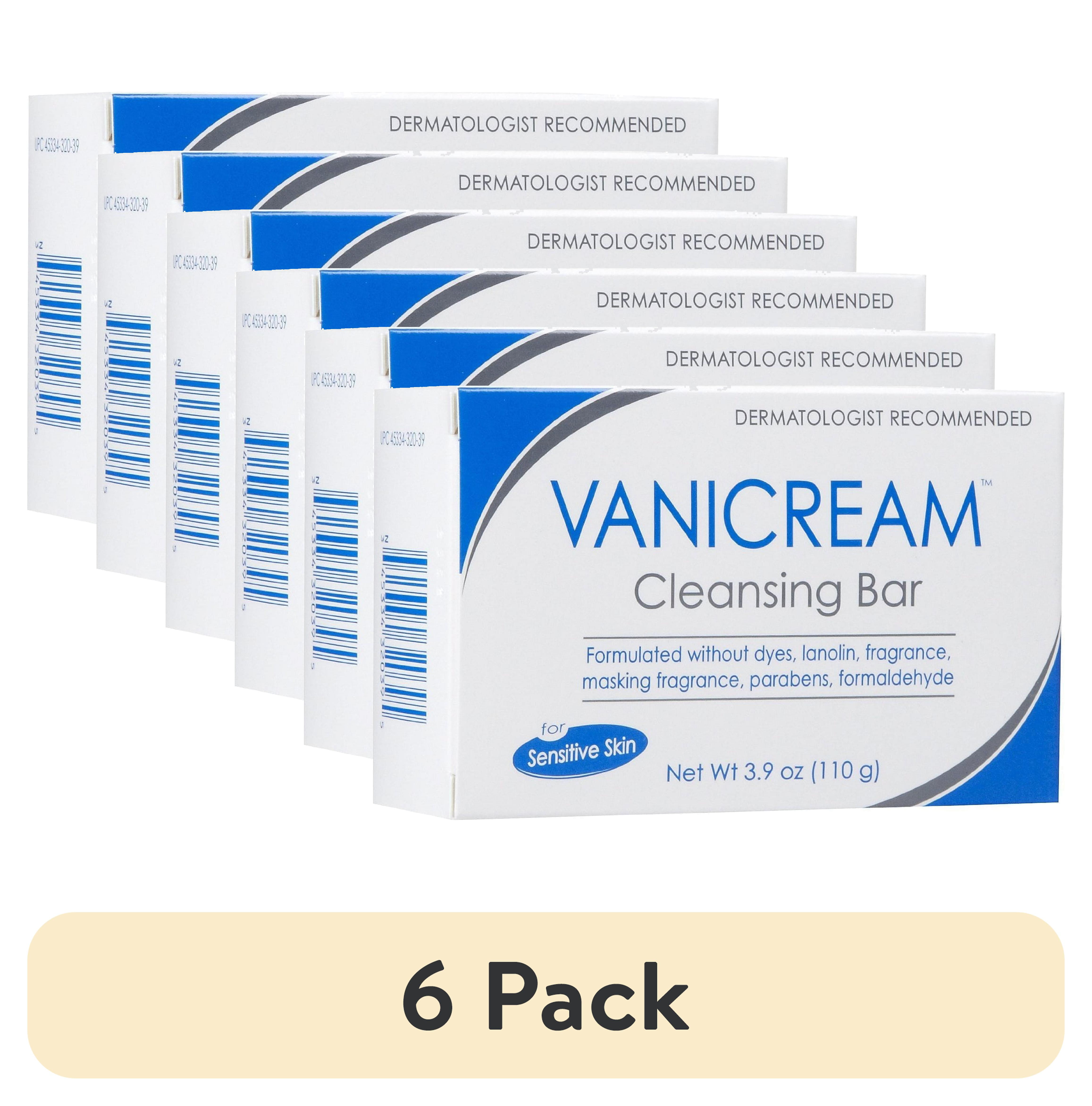 (6 pack) Vanicream Soap, Bar 3.9 oz. Individually Wrapped Unscented ...