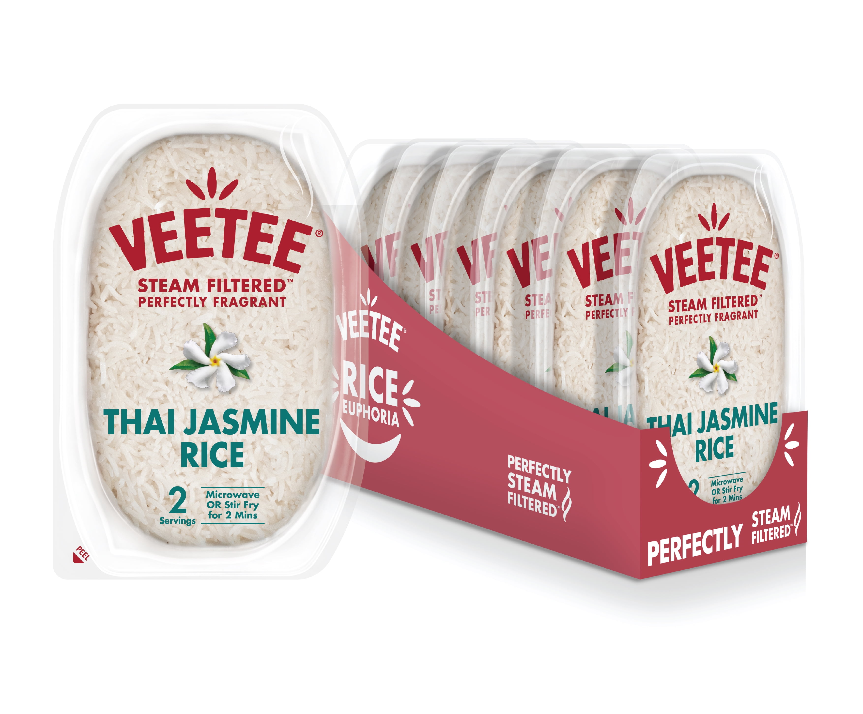 (6 pack) Veetee- Thai Jasmine Rice - 10.6oz Microwave Ready, Natural ...