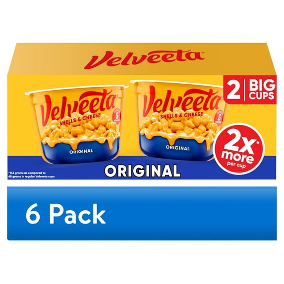 (6 pack) Velveeta Microwaveable Shell Pasta & Cheese Sauce, 2 Ct Pack ...