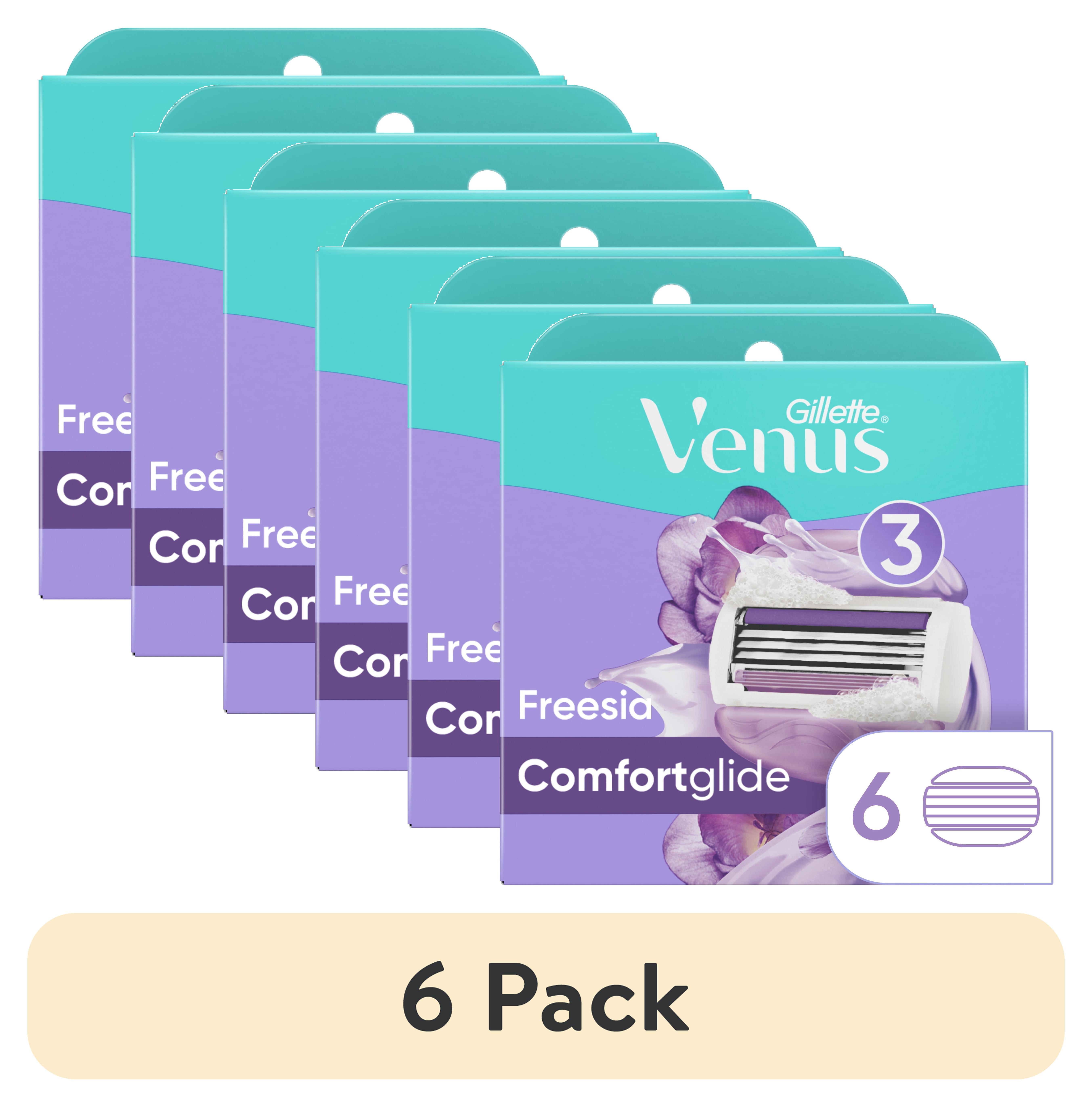 (6 pack) Venus ComfortGlide Freesia Women's Razor Blade Refills, 6 Ct ...