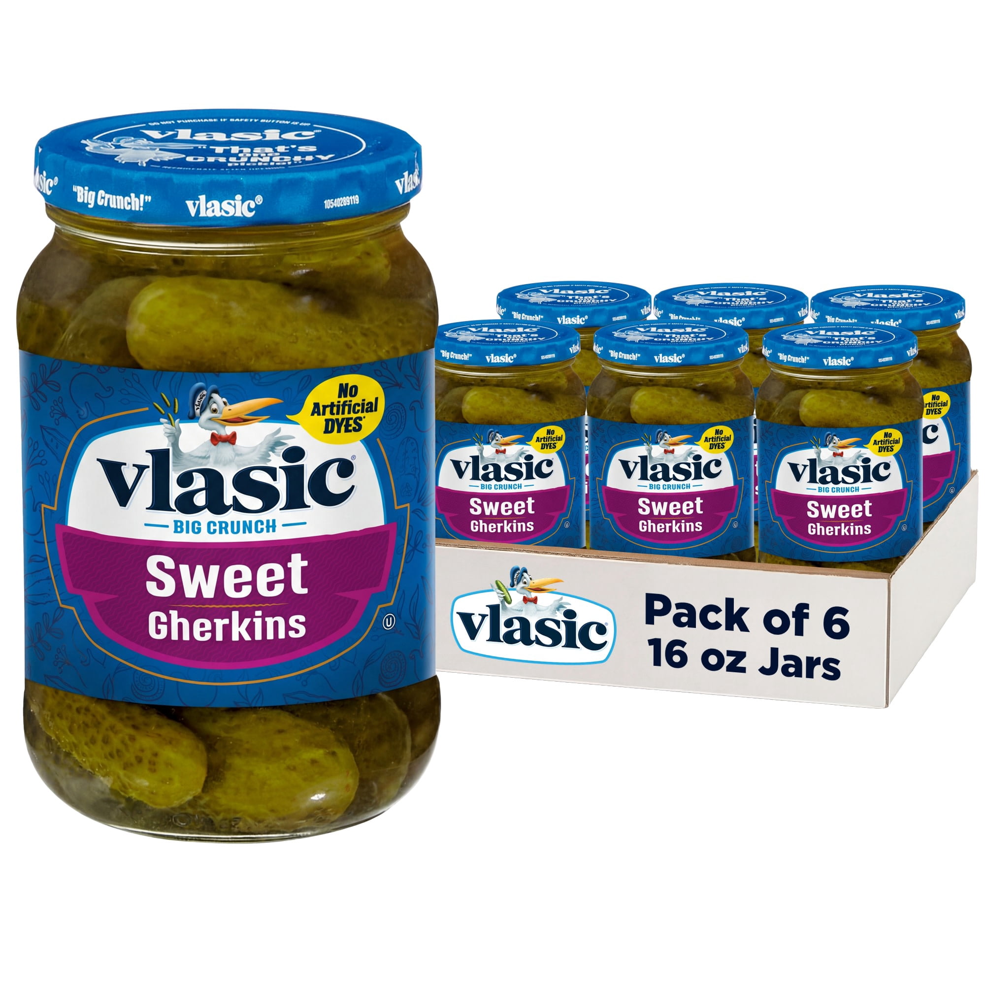 (6 pack) Vlasic Sweet Gherkins Pickles, Keto Friendly, 16 fl. oz ...
