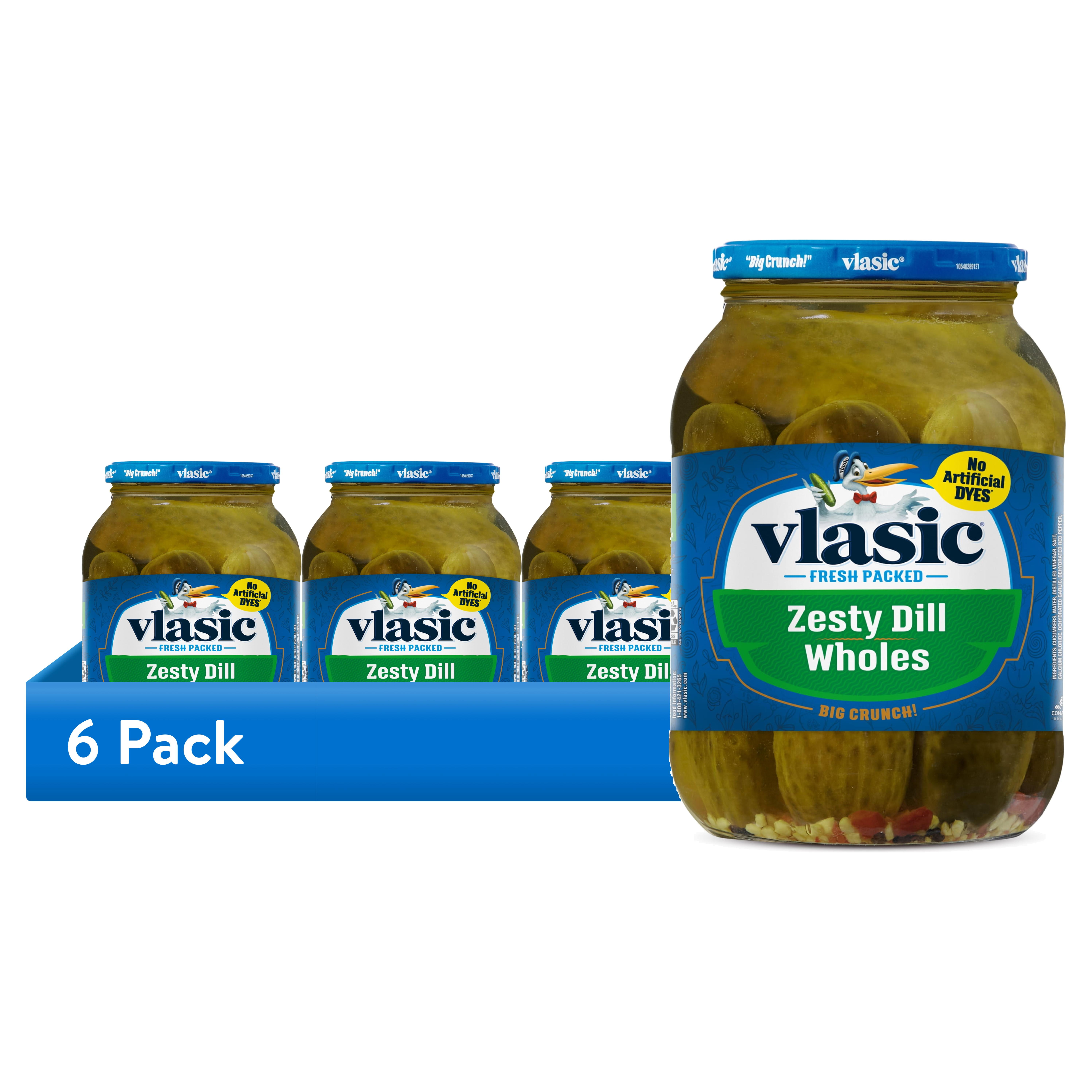 (6 pack) Vlasic Zesty Dill Whole Pickles, Keto Friendly, 46 fl. oz ...