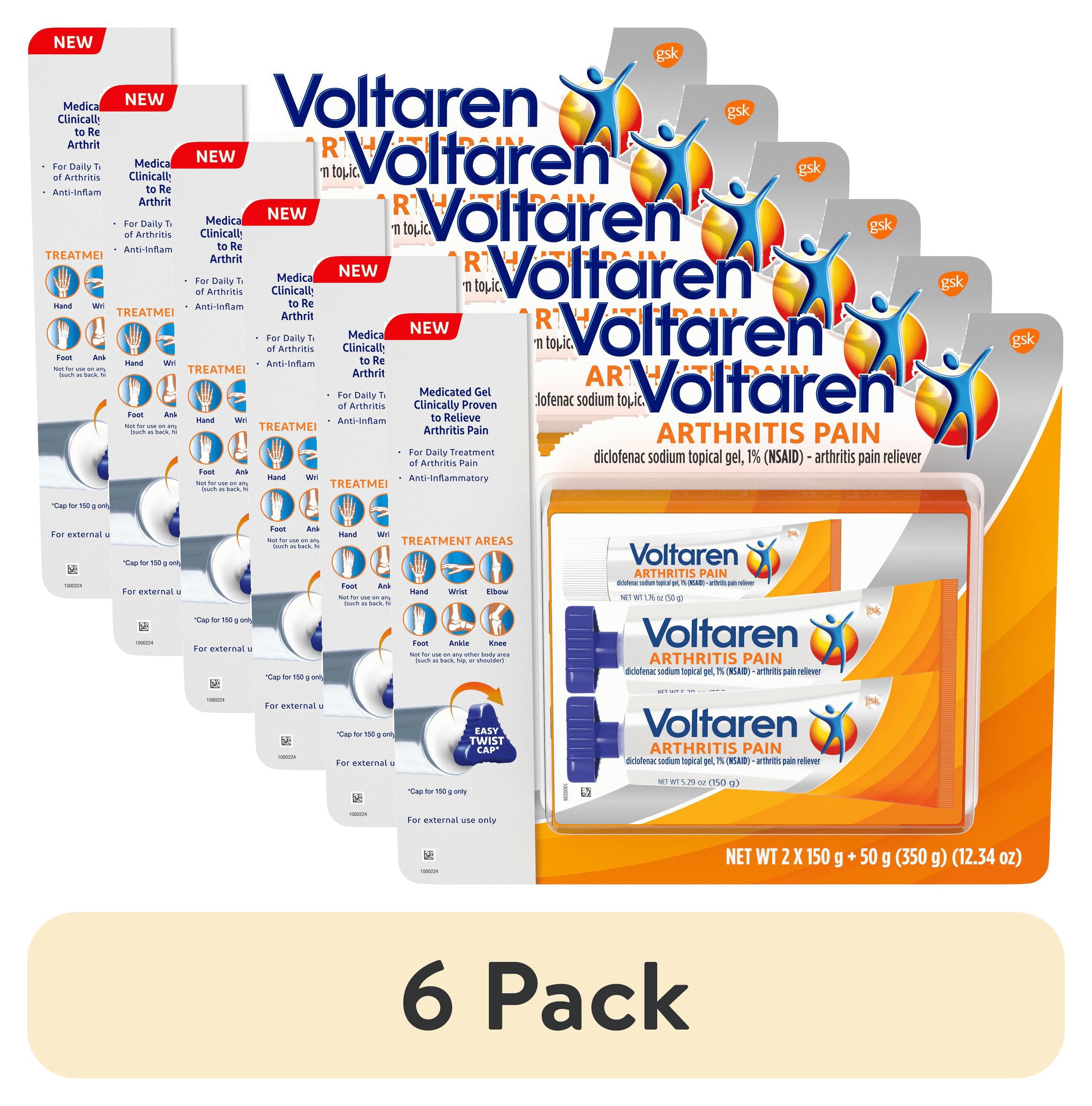 (6 pack) Voltaren Arthritis Pain Relief Gel, 1% Diclofenac Sodium ...