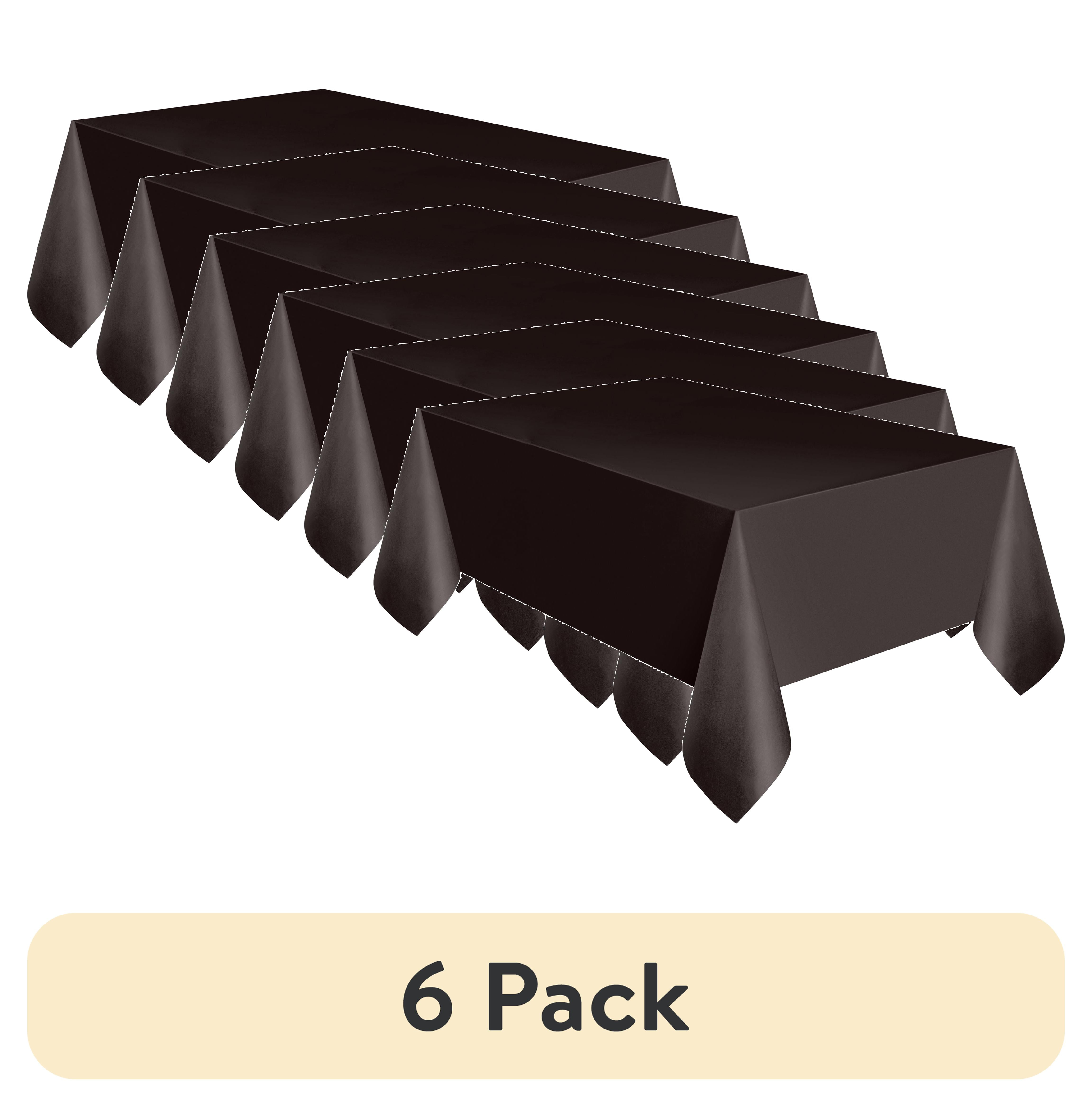 (6 pack) Rectangular 54" x 108" Black Plastic Table Cover by Way To Celebrate - Walmart.com