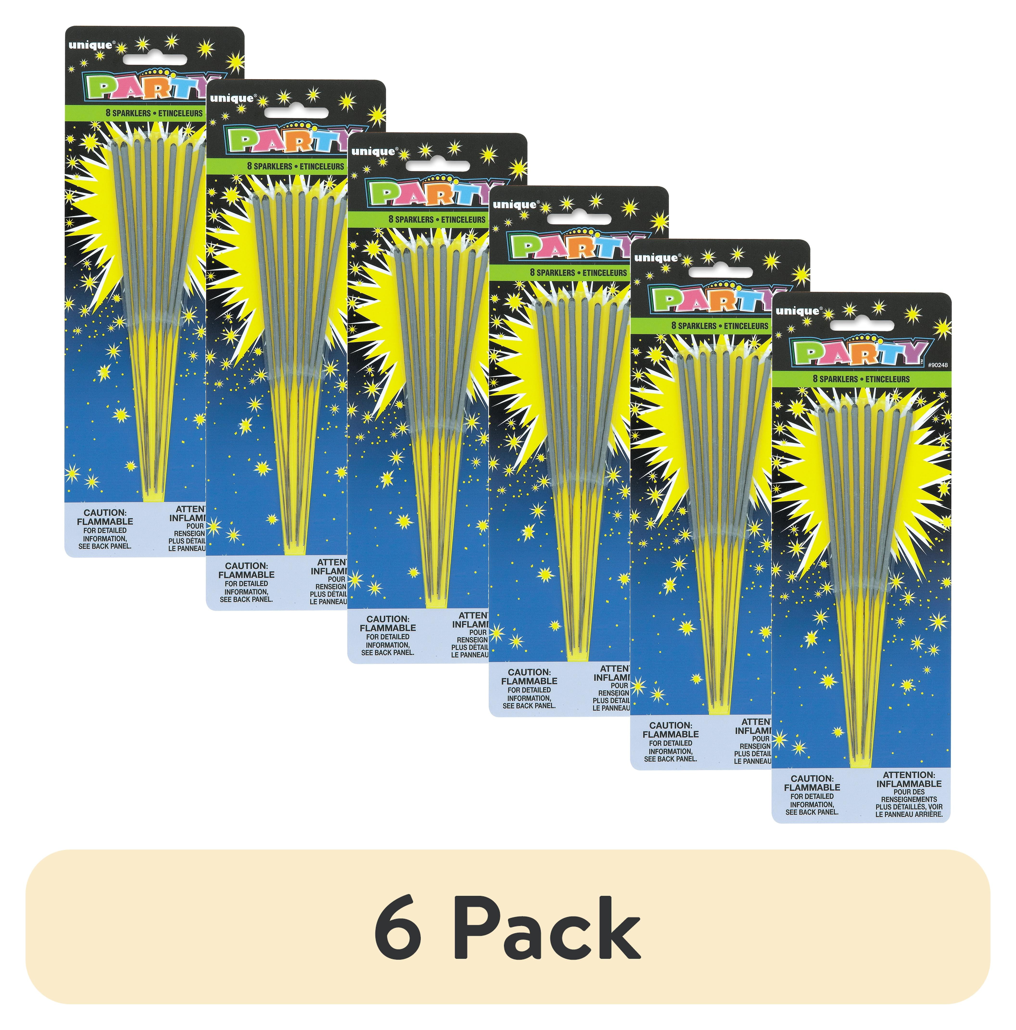 (6 pack) Birthday Party Sparklers, 7 inch, 8 Pieces, by Way To ...