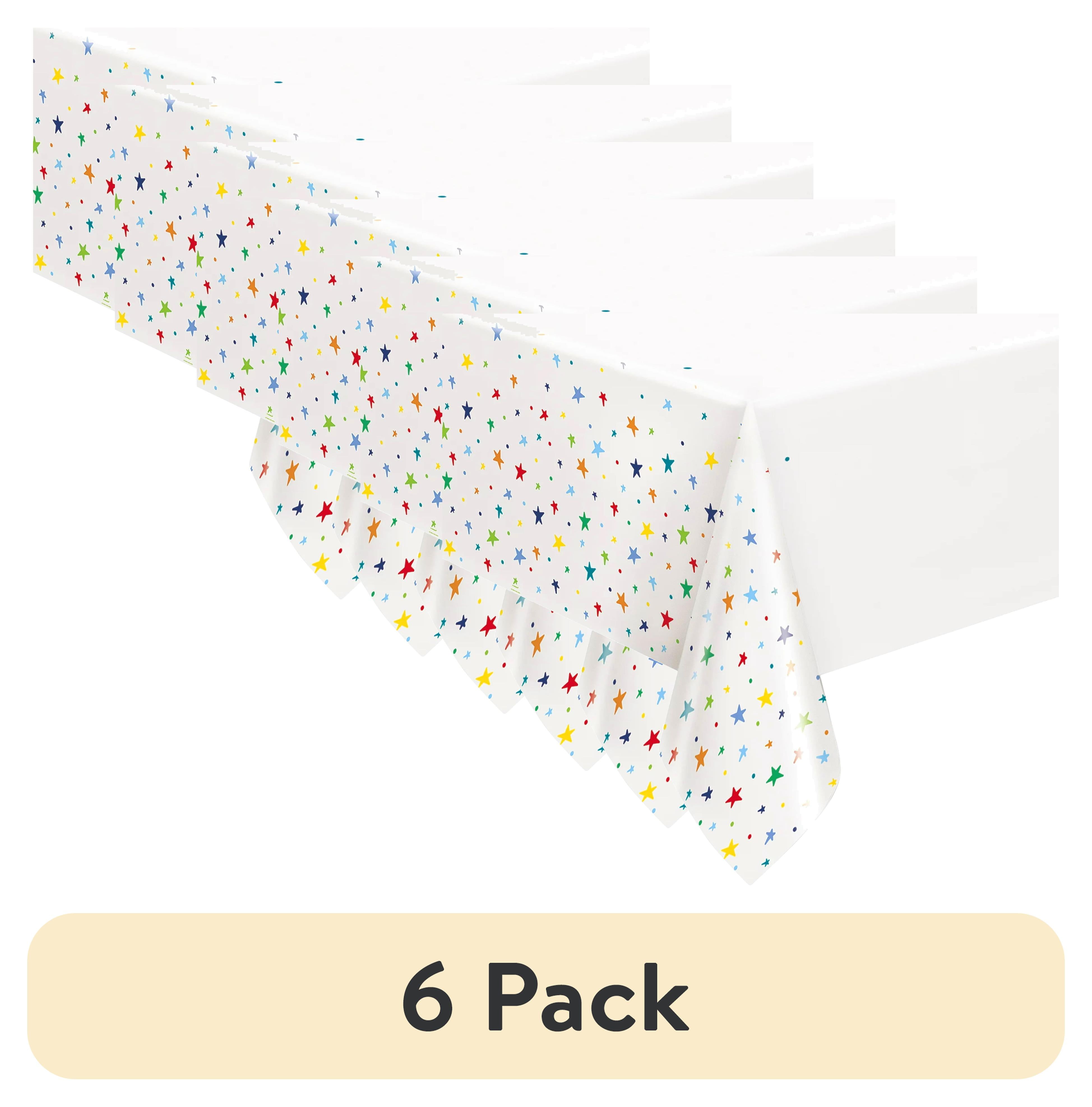 (6 pack) Bright Stars Birthday Plastic Party Tablecloth, 84 x 54in, by ...