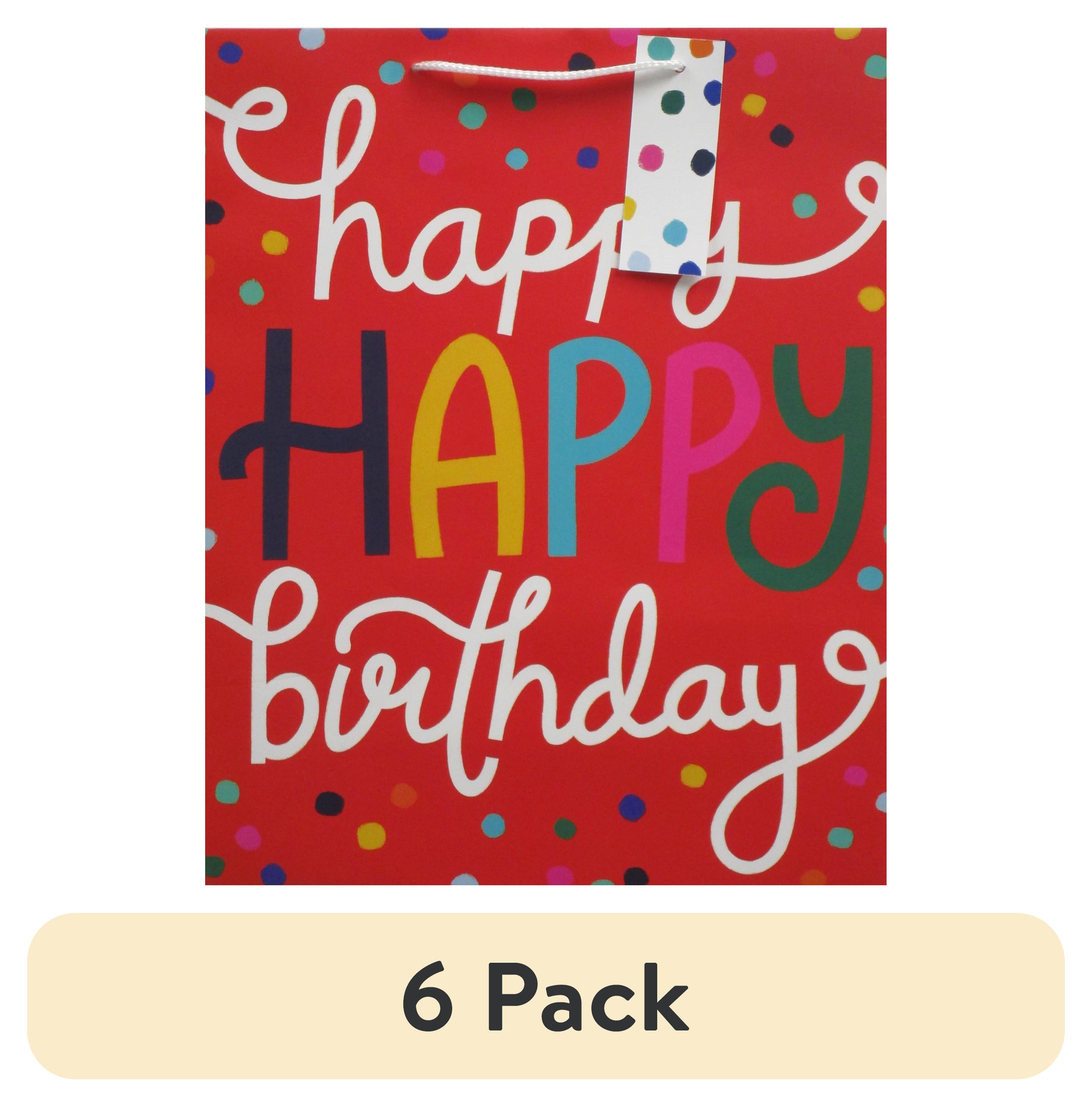 (6 pack) Way to Celebrate Extra Large Red Paper Gift Bag Birthday ...