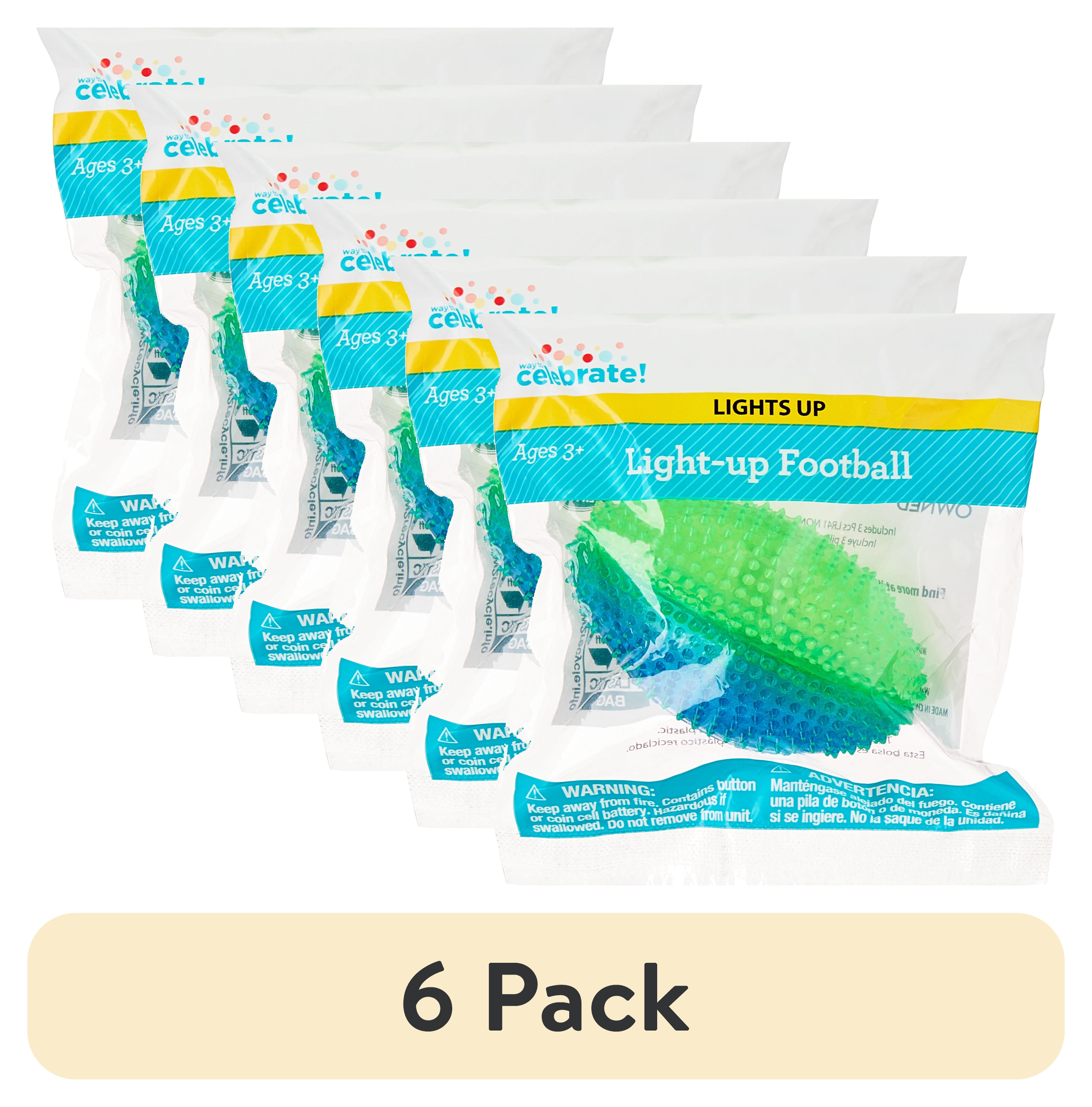 (6 pack) Blue/Green Light-Up Football Party Favor, by Way To Celebrate ...