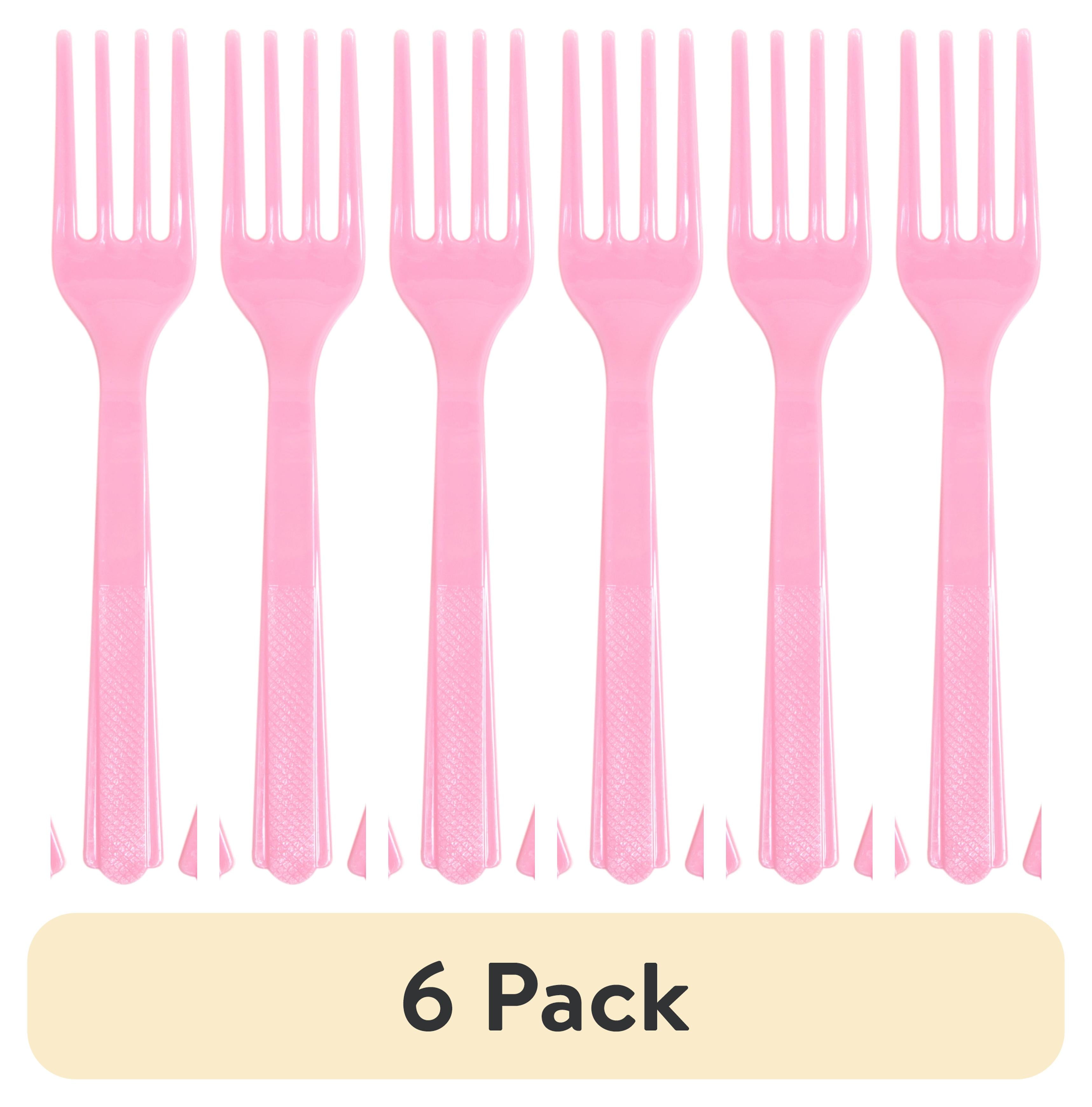 (6 pack) Disposable Cutlery Set, Light Pink, 24 pieces, by Way To ...