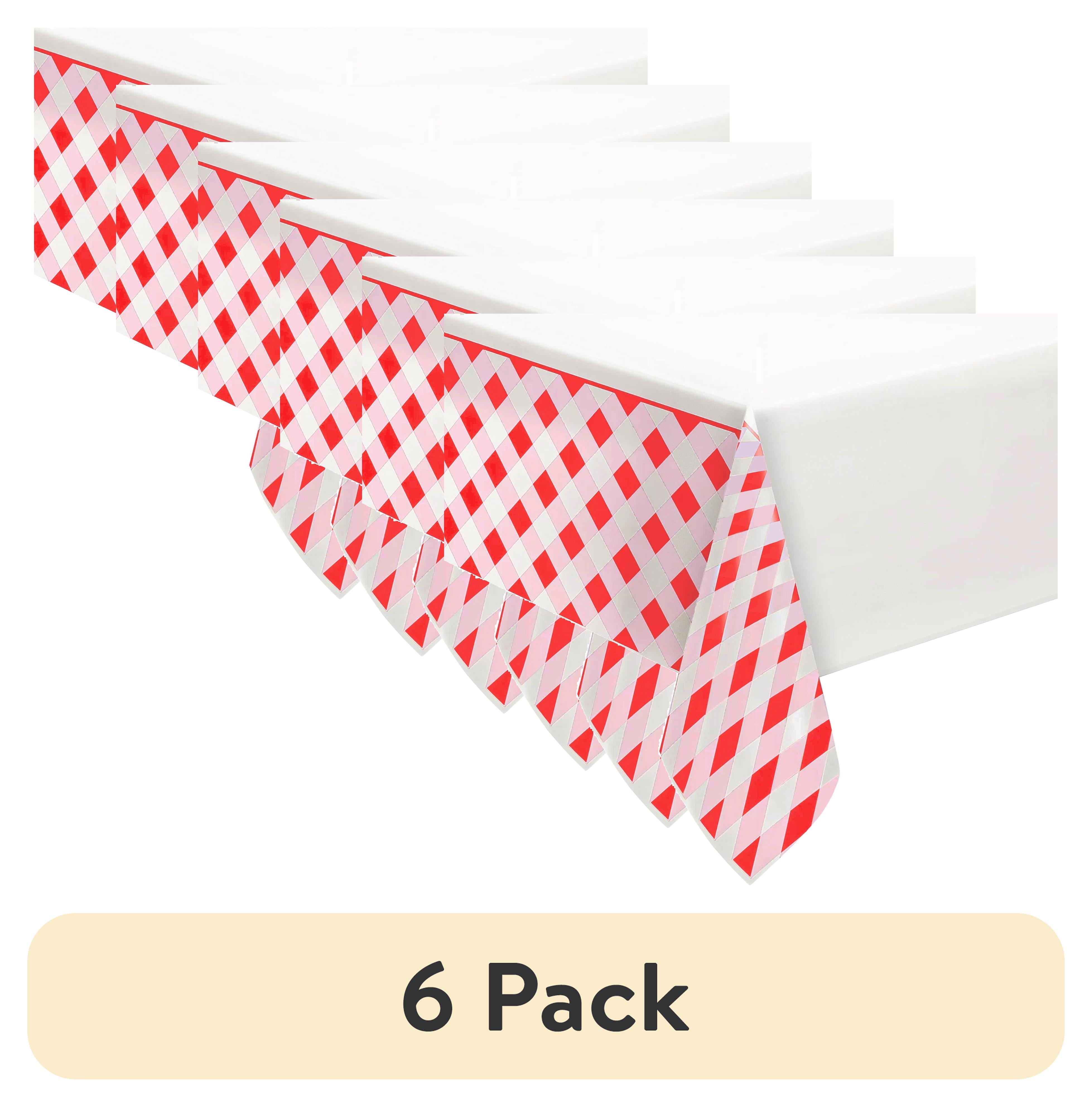 (6 pack) Way to Celebrate! Red Buffalo Plaid Plastic Party Tablecloth ...