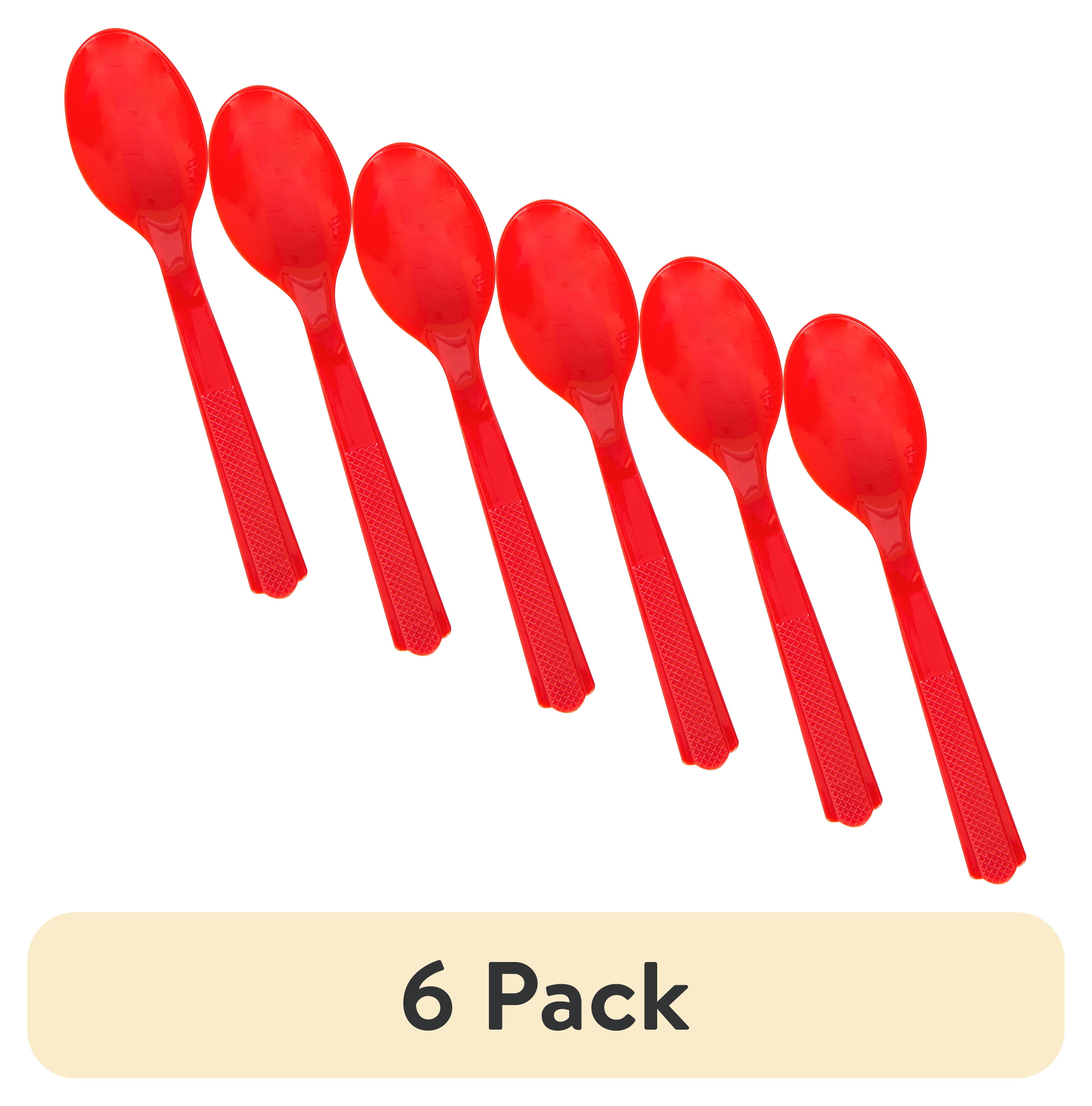 (6 pack) Disposable Plastic Cutlery, Red, 24 Pieces, by Way To ...