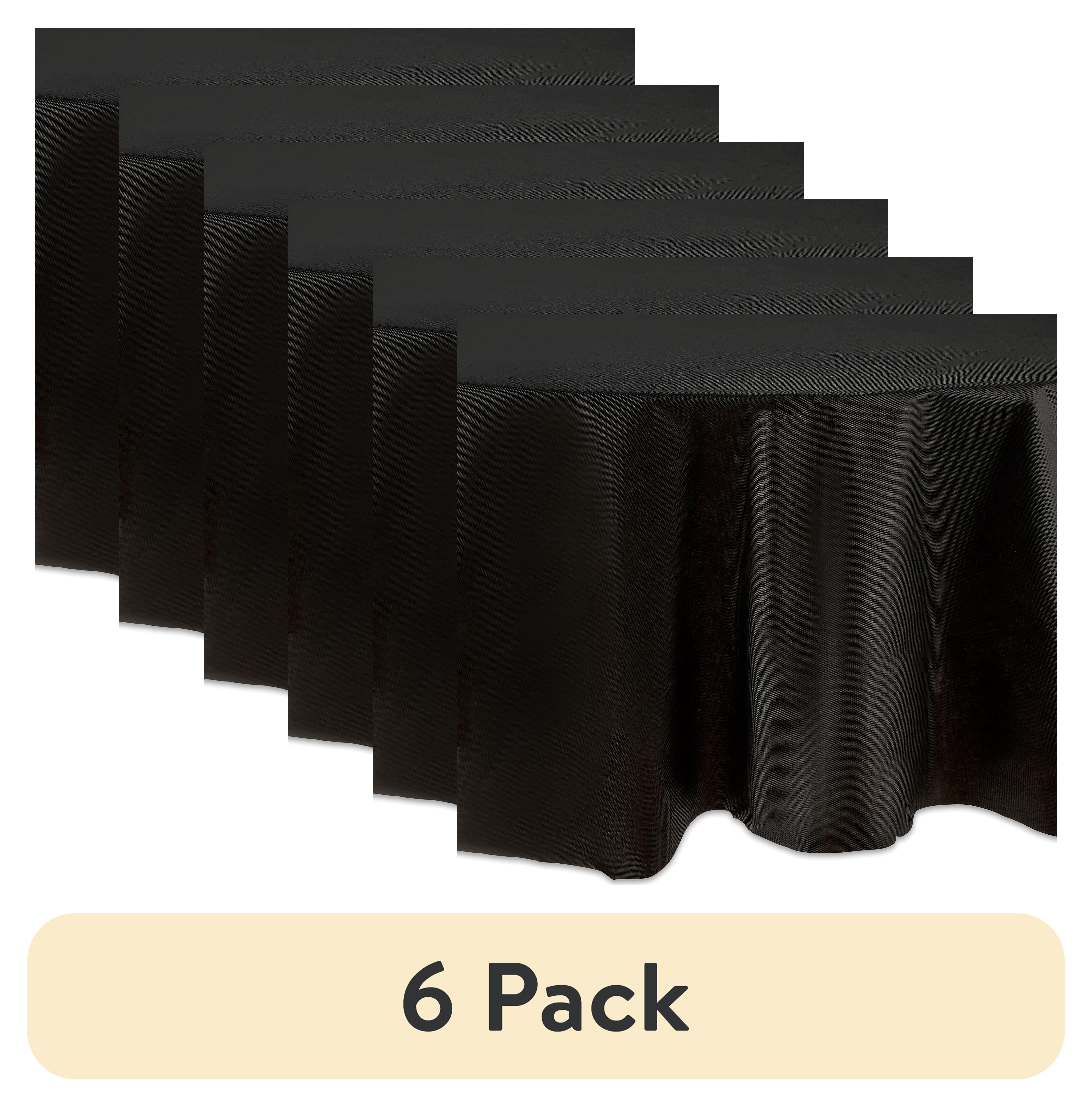 (6 pack) Round 84" Black Plastic Table Cover, by Way To Celebrate ...