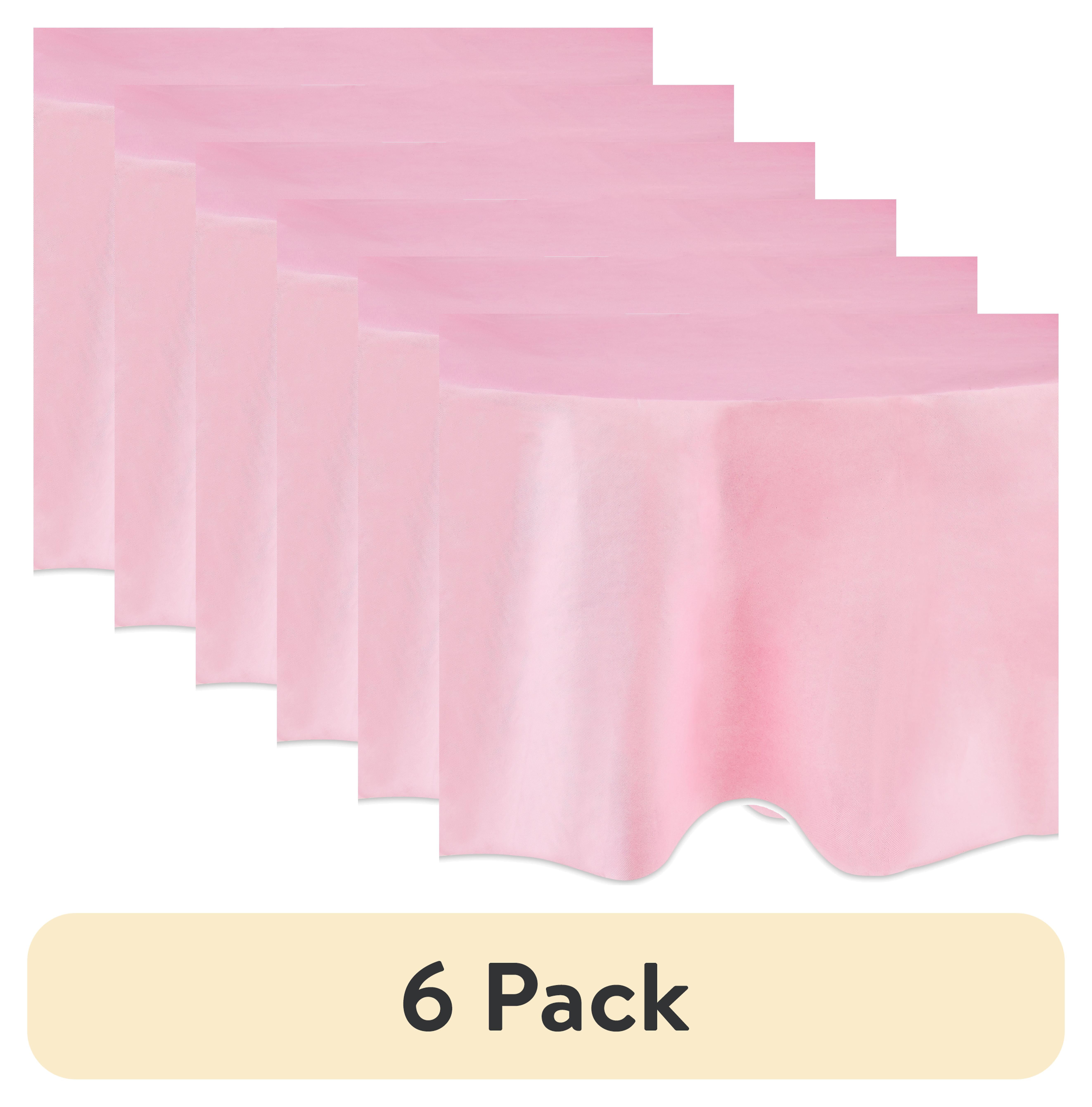 (6 pack) Round 84" Light Pink Plastic Table Cover, by Way To Celebrate ...