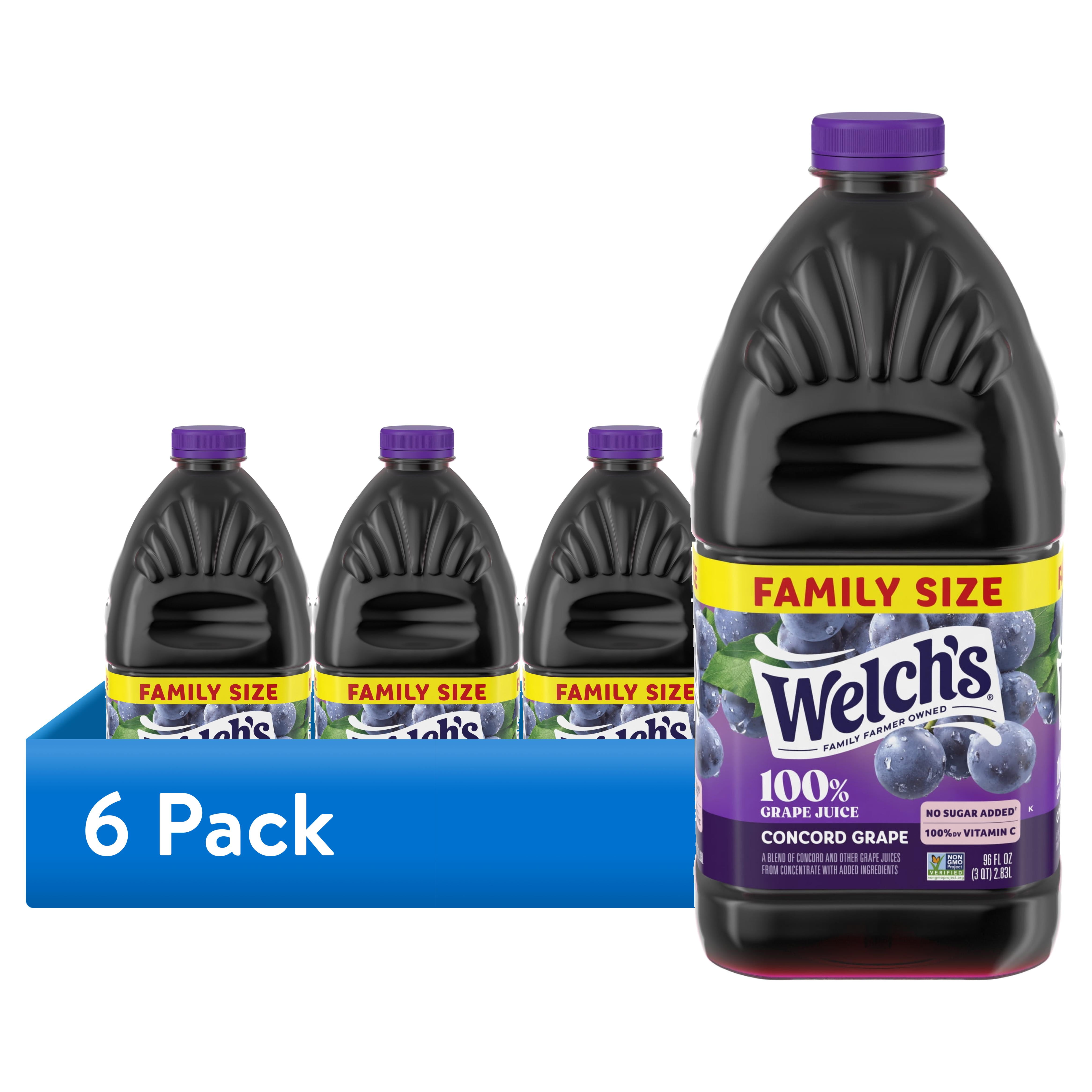 (6 pack) Welch's 100% Grape Juice, Concord Grape, 96 fl oz Bottle ...