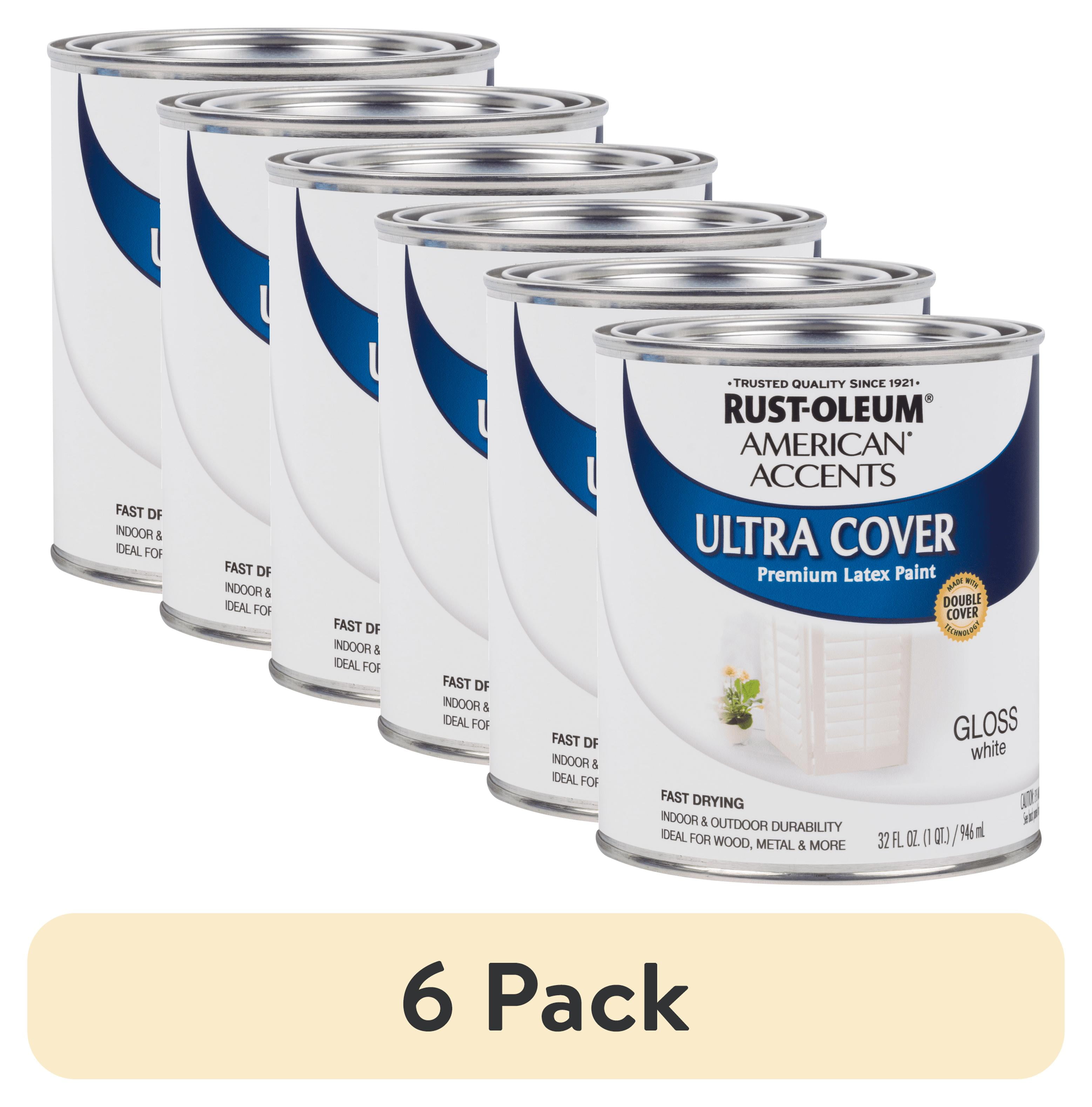 (6 pack) White, Rust-Oleum American Accents Ultra Cover Quart Gloss ...