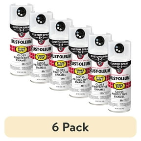 6 Pack, Almond, Rust-Oleum Stops Rust Custom Spray 5 in 1 Gloss Spray ...