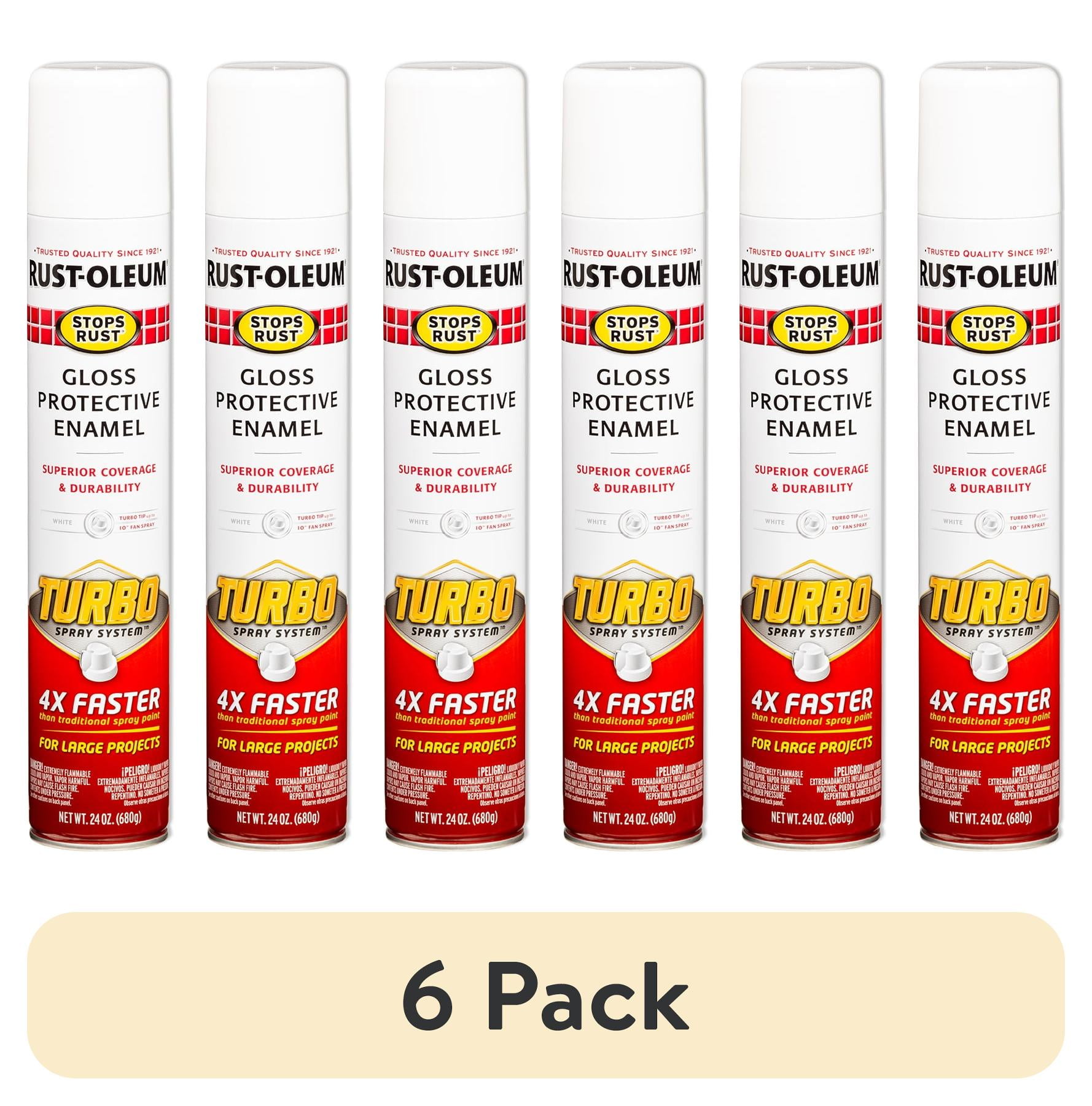 (6 pack) White, Rust-Oleum Stops Rust Gloss Turbo Protective Enamel ...