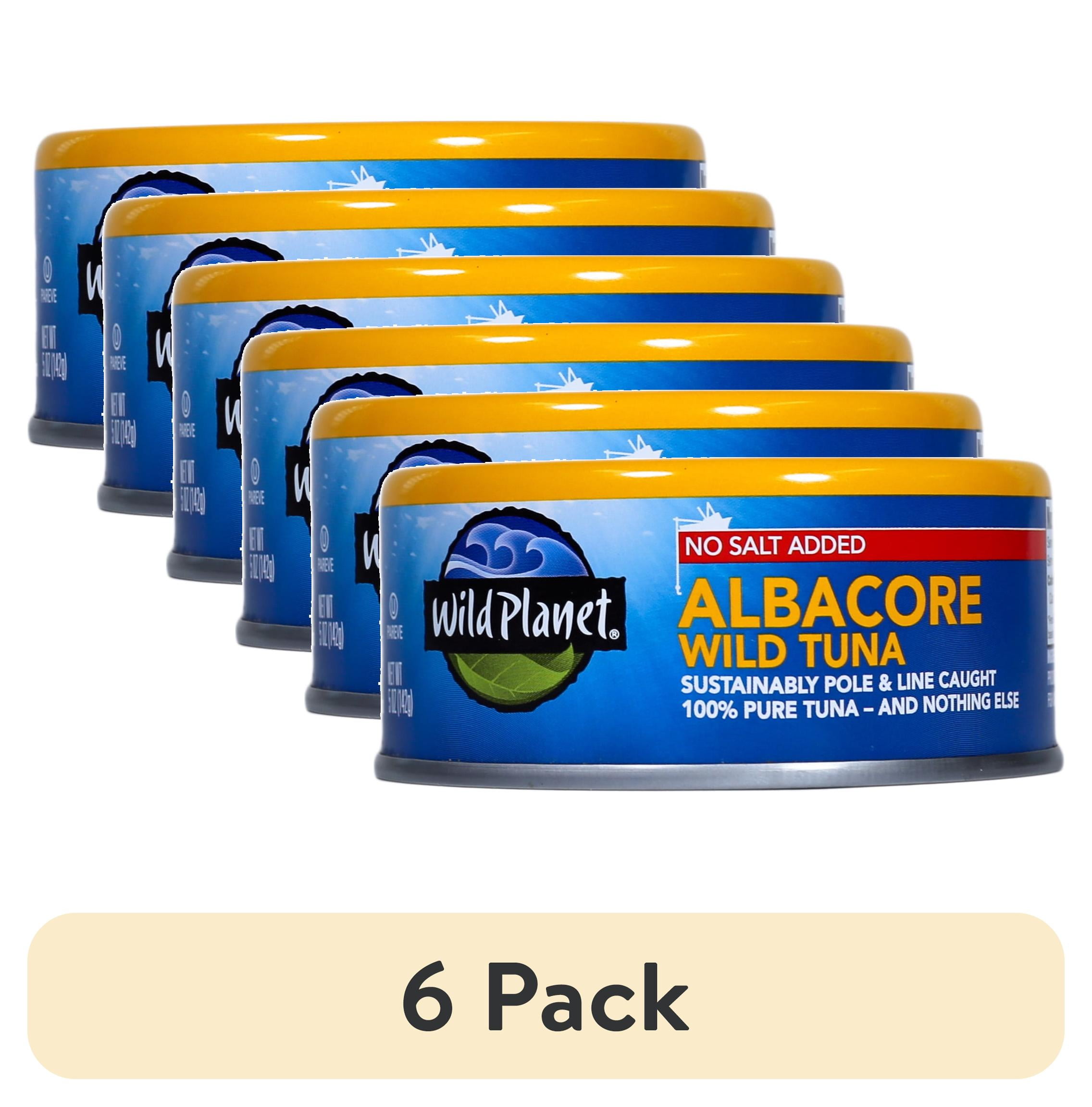 (6 pack) Wild Planet Albacore Wild Tuna, No Salt Added, 5 oz Can ...