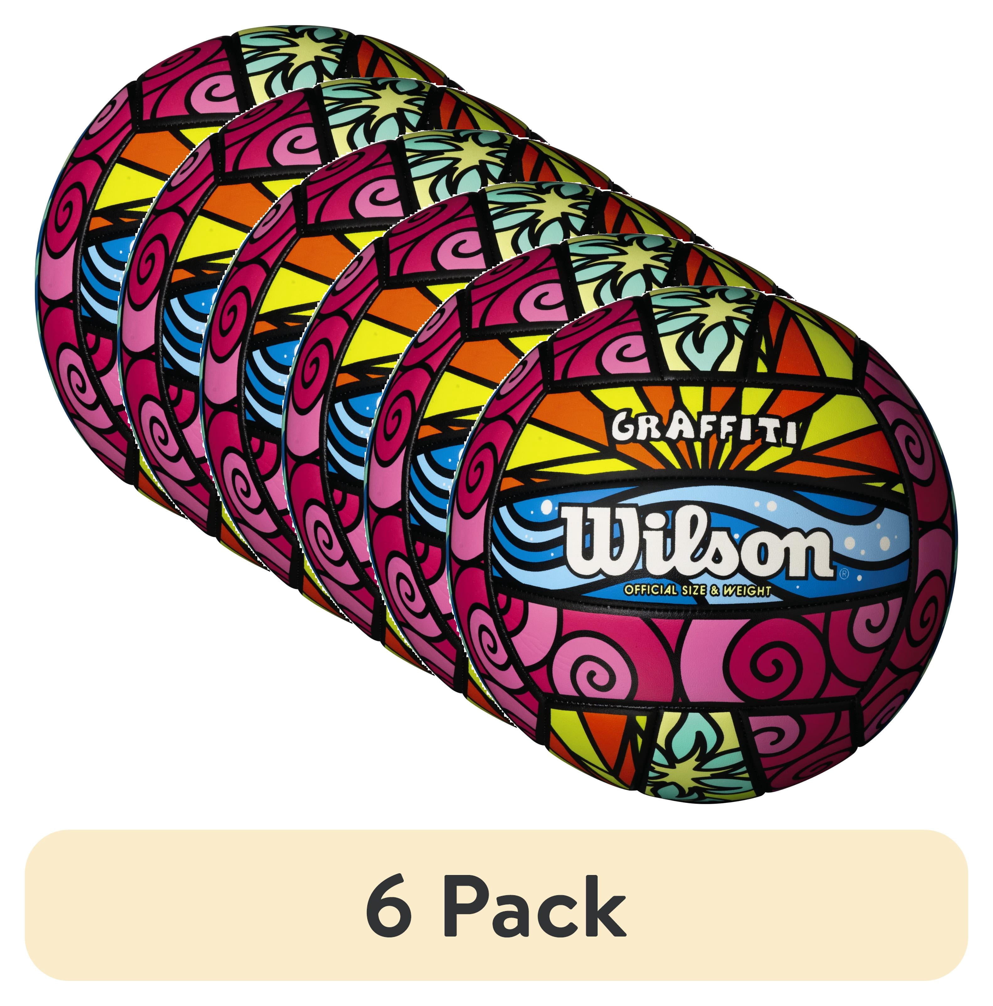(6 pack) Wilson Graffiti Outdoor Volleyball, Official Size - Walmart.com