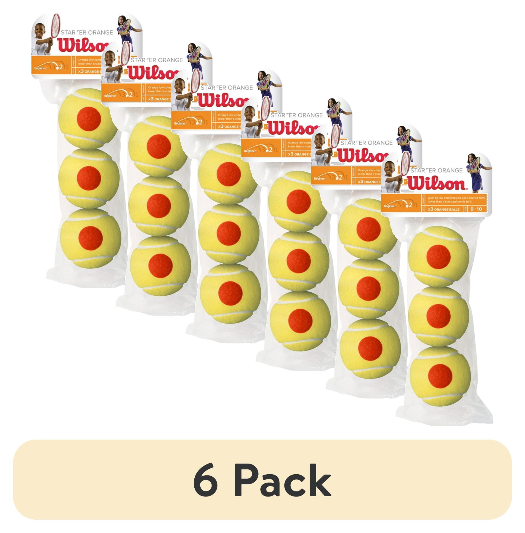 (6 pack) Wilson Starter Tennis Balls - Orange, 3 pack - Walmart.com