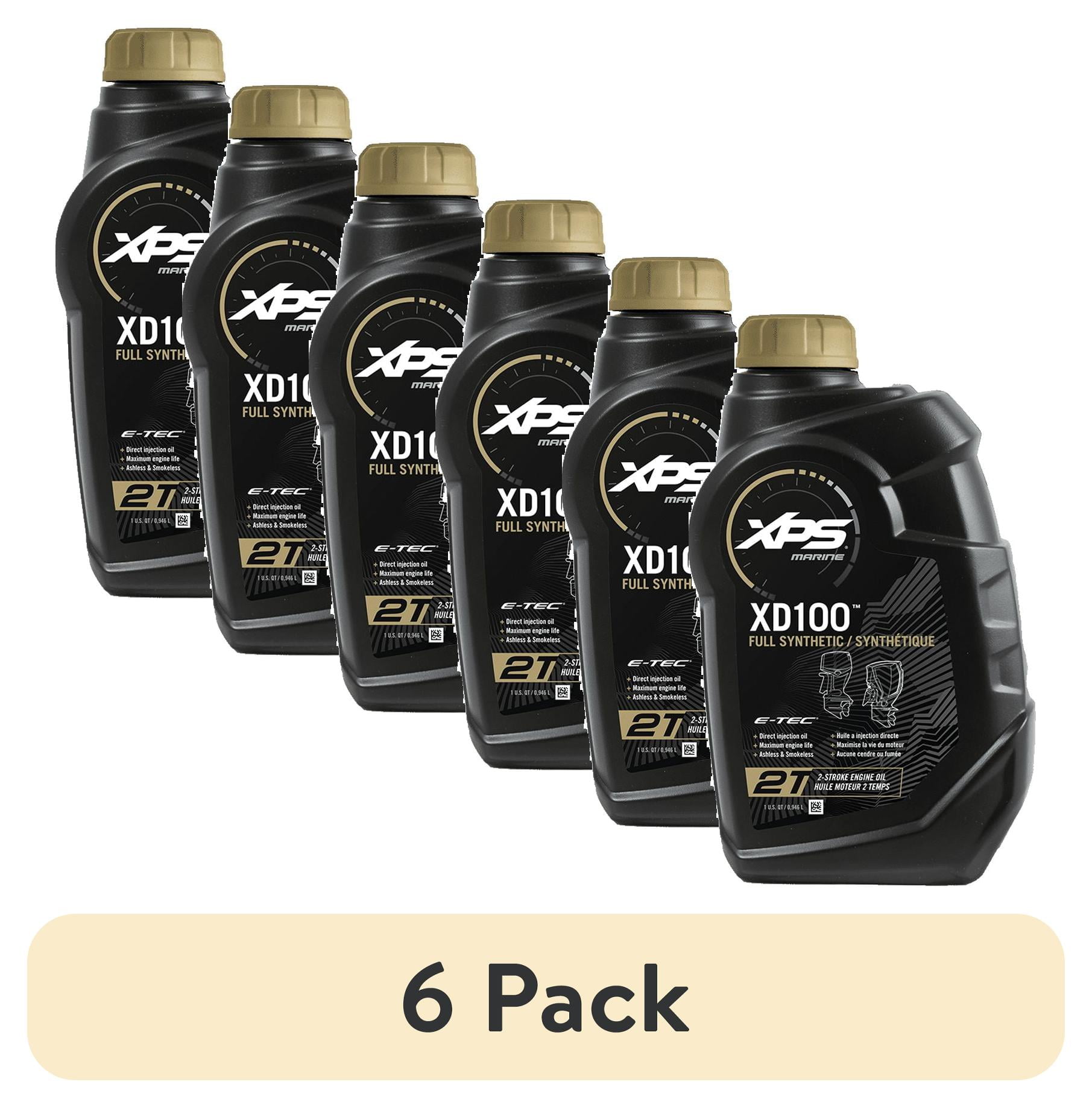 (6 pack) XPS Marine XD100 Synthetic 2-Stroke Engine Oil For Evinrude E ...