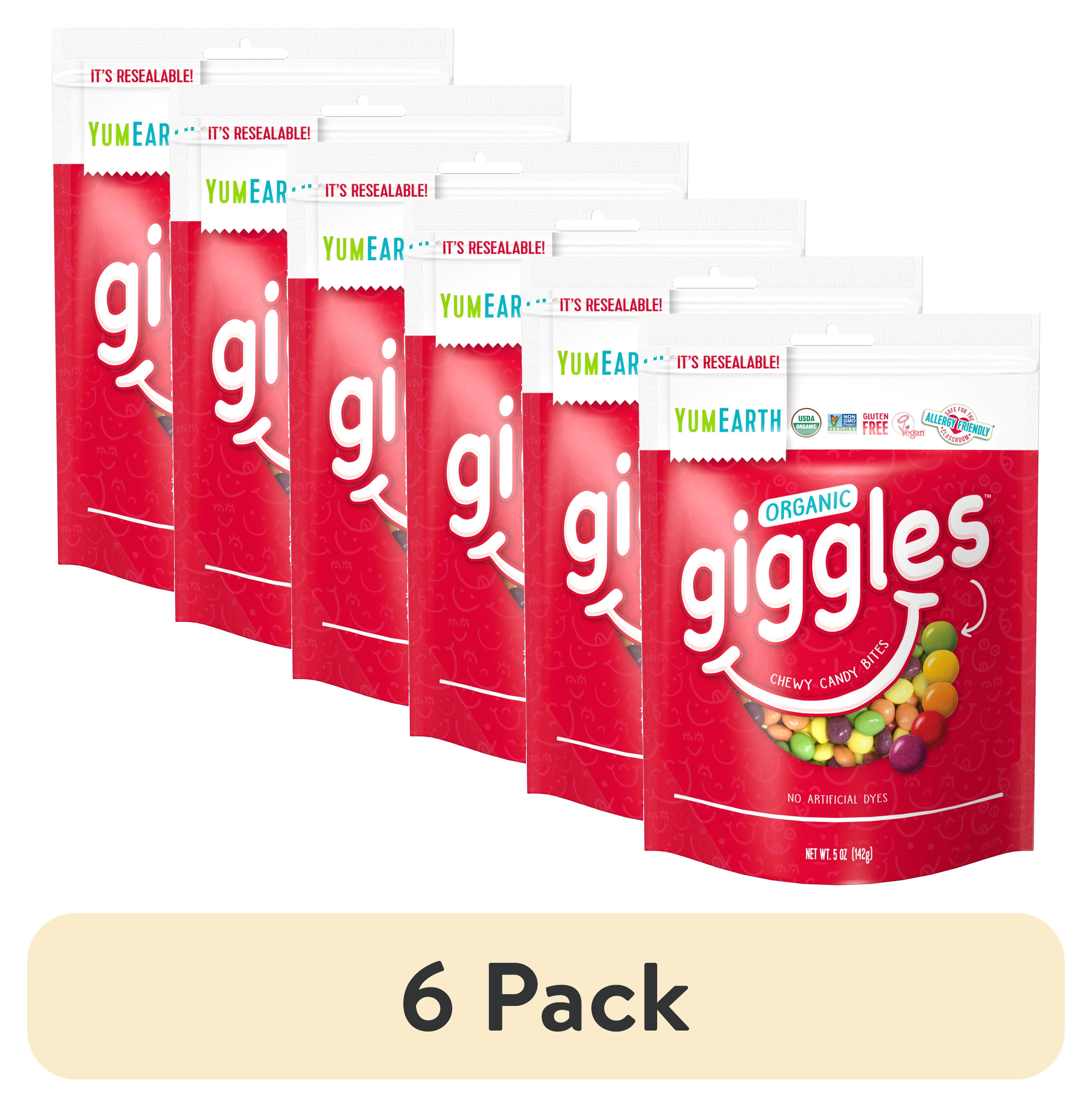 (6 pack) YumEarth Organic Giggles, Assorted Flavors Chewy Candy, Gluten ...