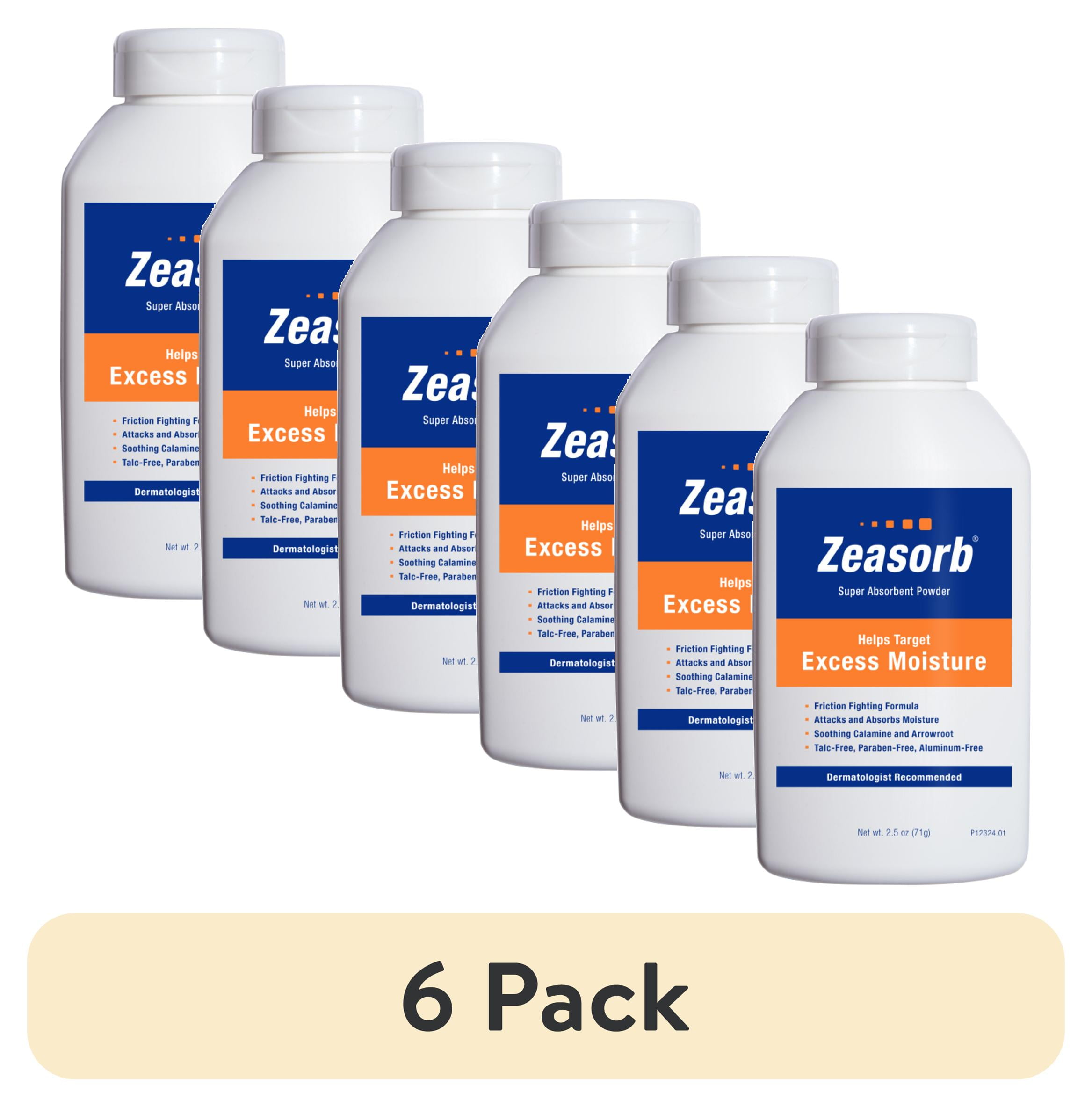 (6 pack) Zeasorb Prevention Foot & Body Powder, Absorb Excess Sweat ...