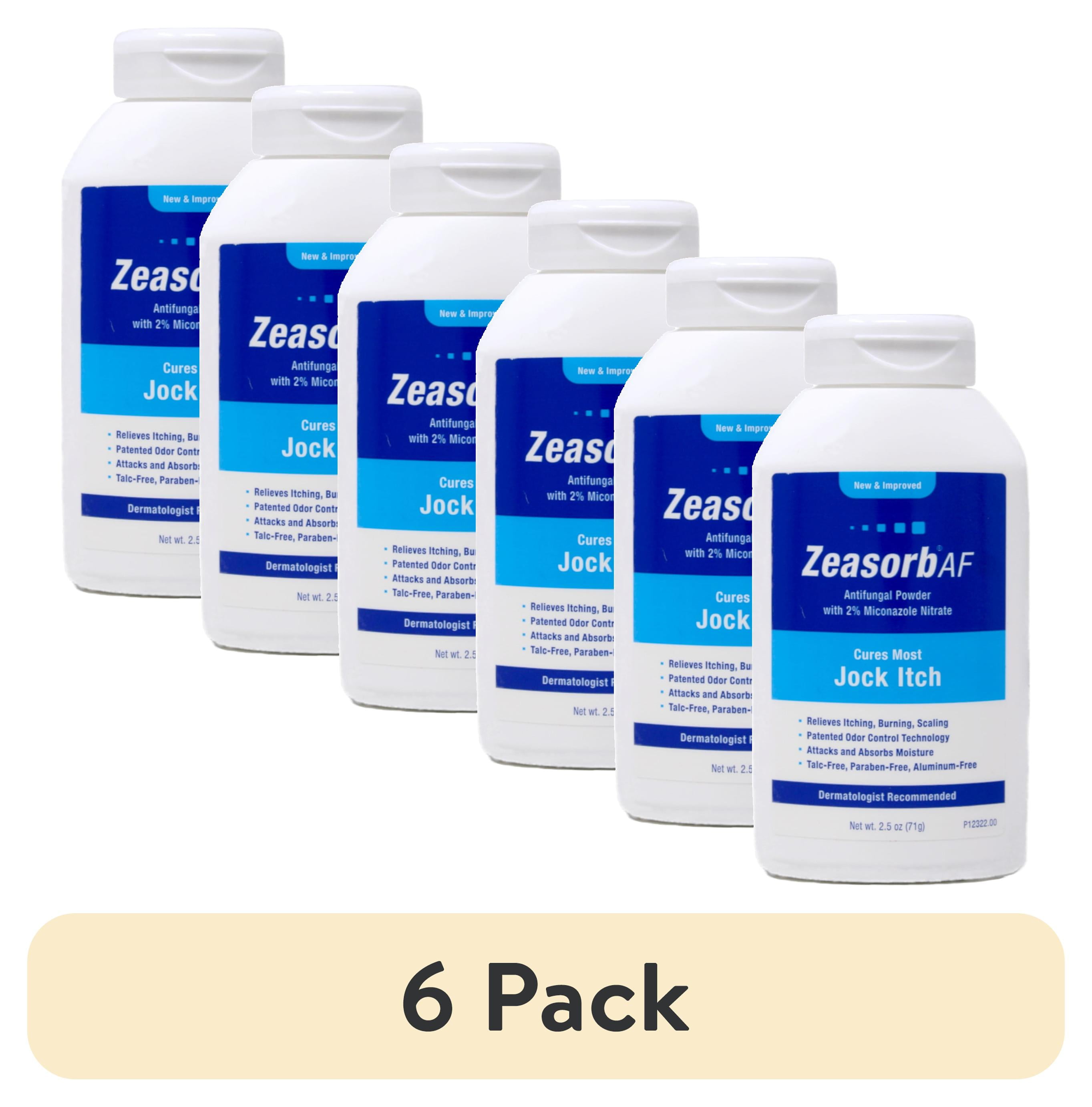 (6 pack) Zeasorb Super Absorbent Antifungal Treatment Powder for Jock ...