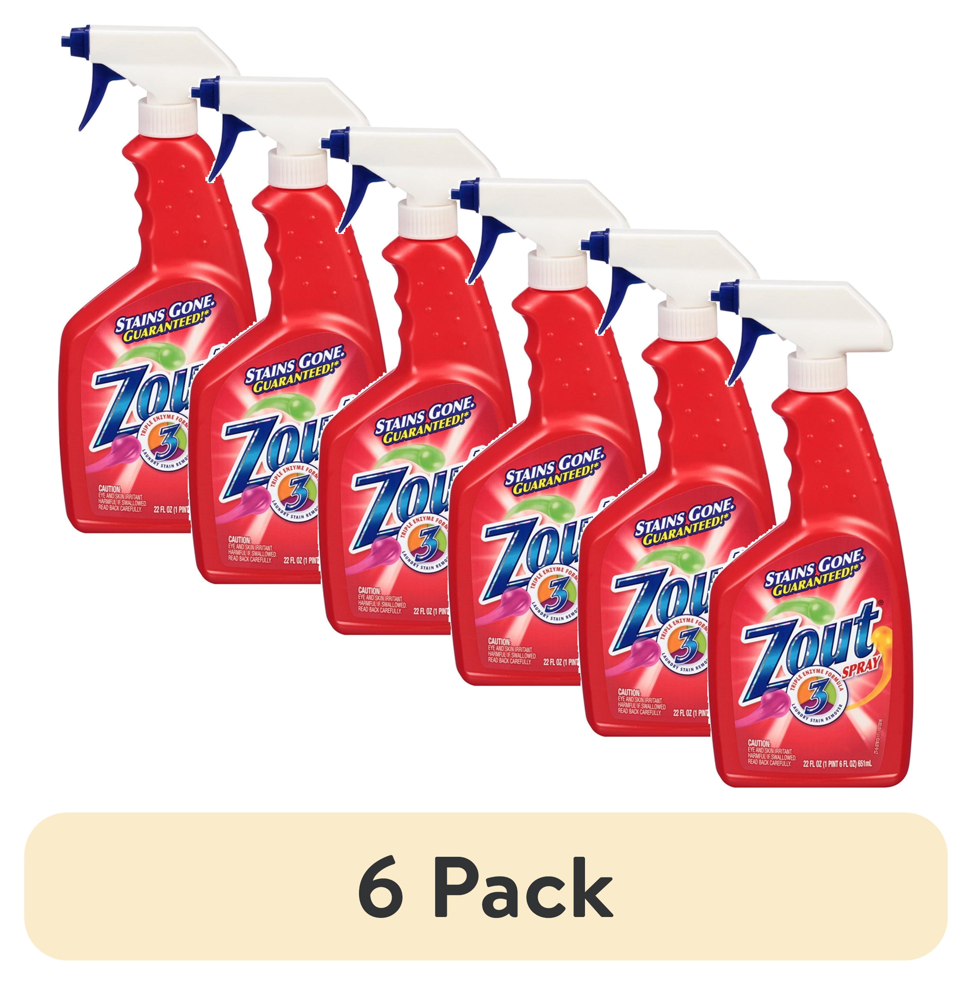 (6 pack) Zout Triple Enzyme Formula Laundry Stain Remover Spray 22 oz ...